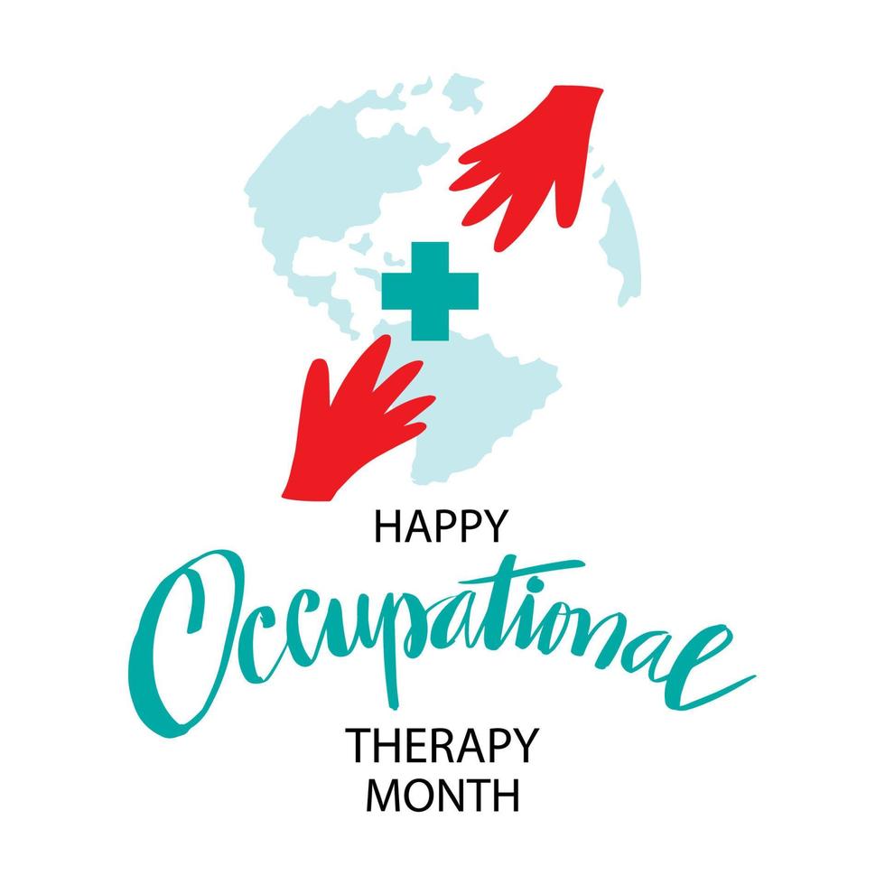 Happy occupational therapy month poster concept 12388861 Vector Art at ...