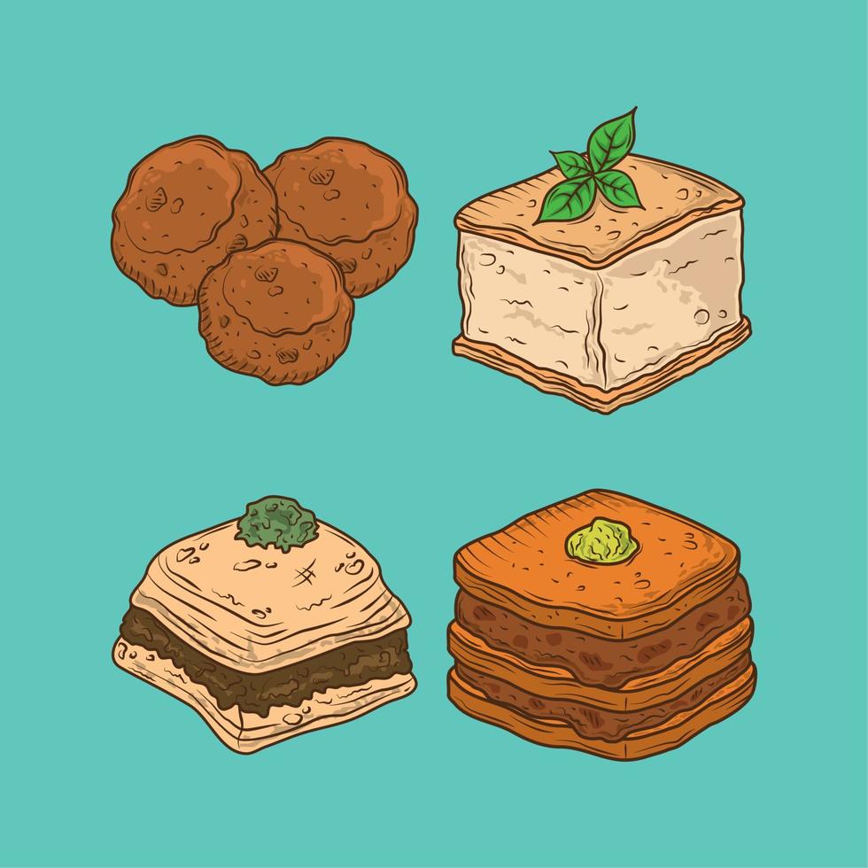 arabic food icons 12390284 Vector Art at Vecteezy