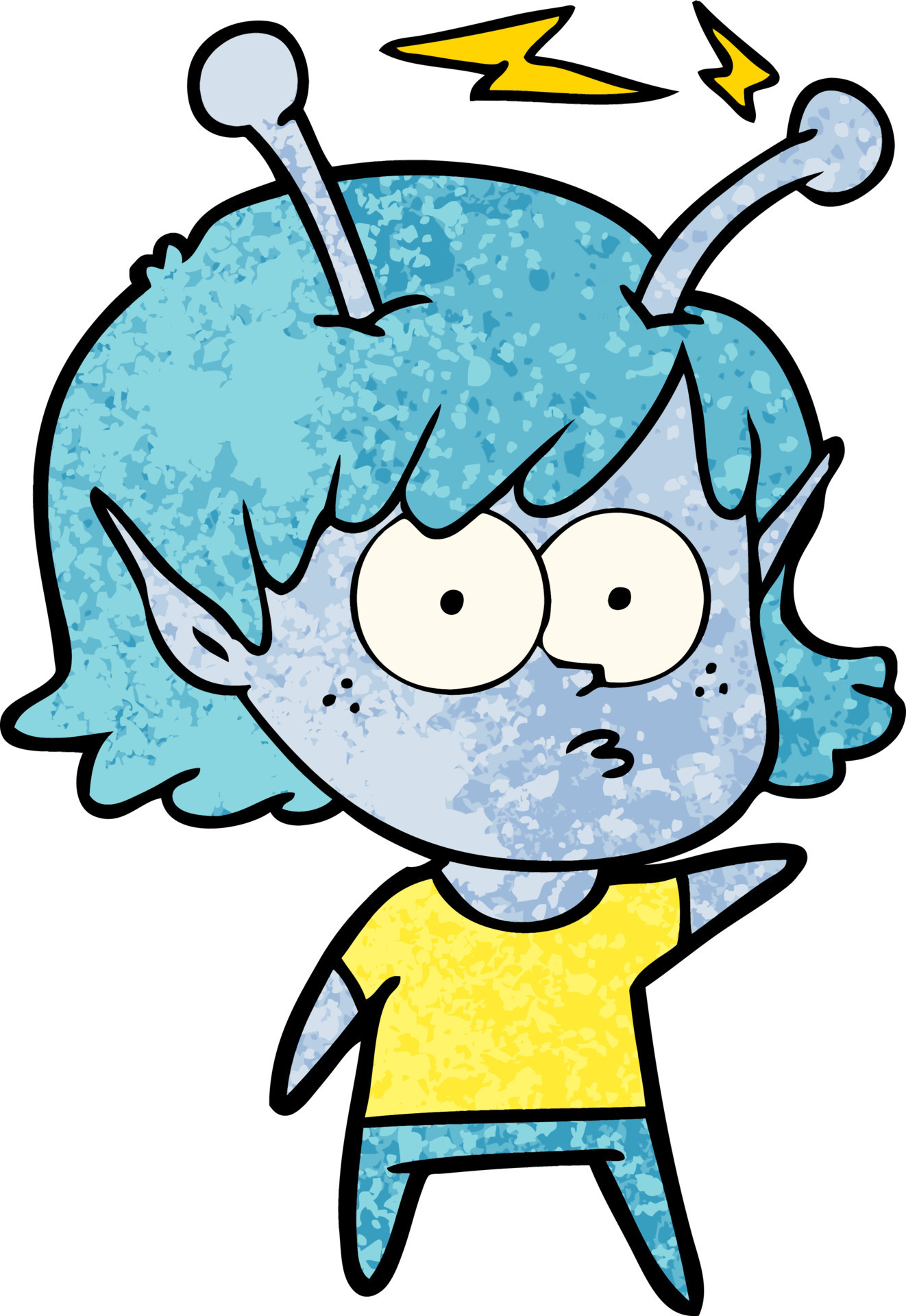 Cartoon Alien Girl 12390766 Vector Art At Vecteezy