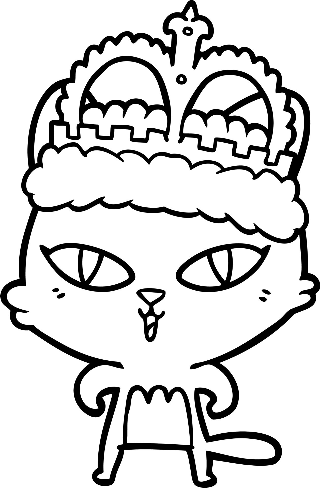 Cartoon Cat Wearing Crown 12391048 Vector Art At Vecteezy