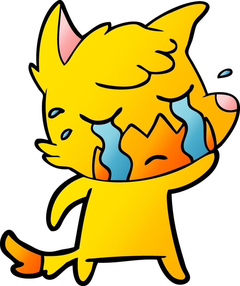 Sad Little Fox Cartoon Character 12391739 Vector Art At Vecteezy