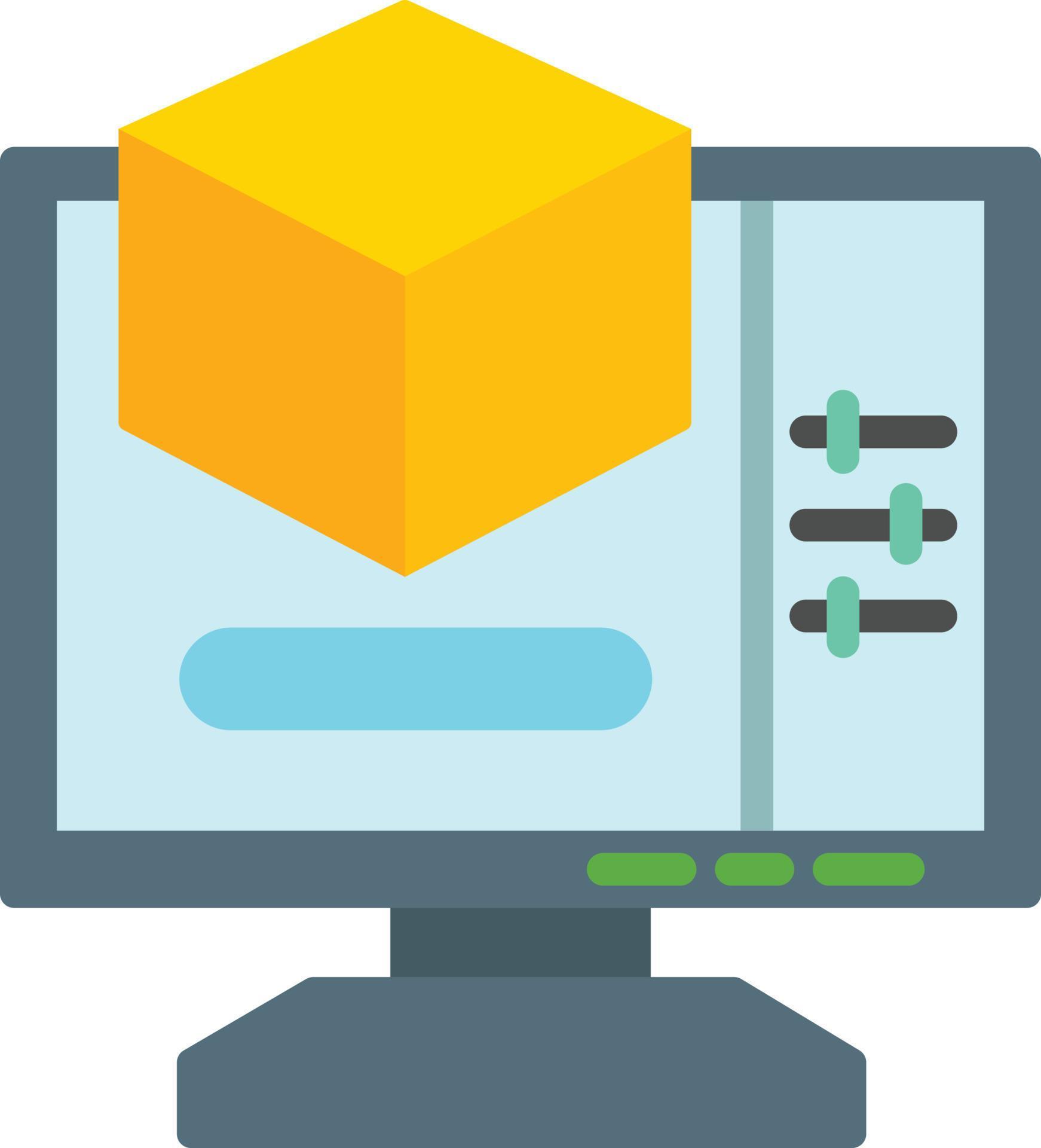 3d Modeling Flat Icon 12394156 Vector Art at Vecteezy