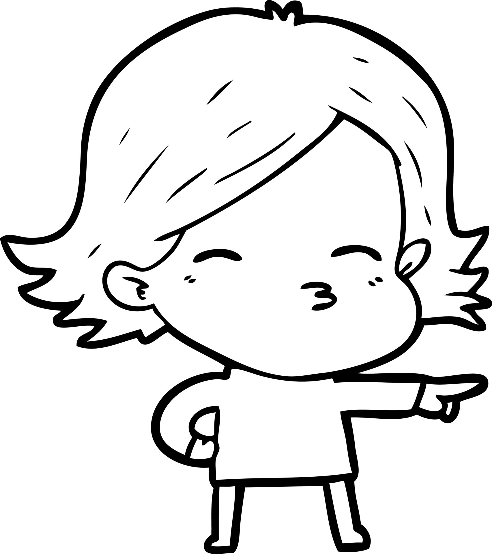 cartoon woman pointing 12394885 Vector Art at Vecteezy