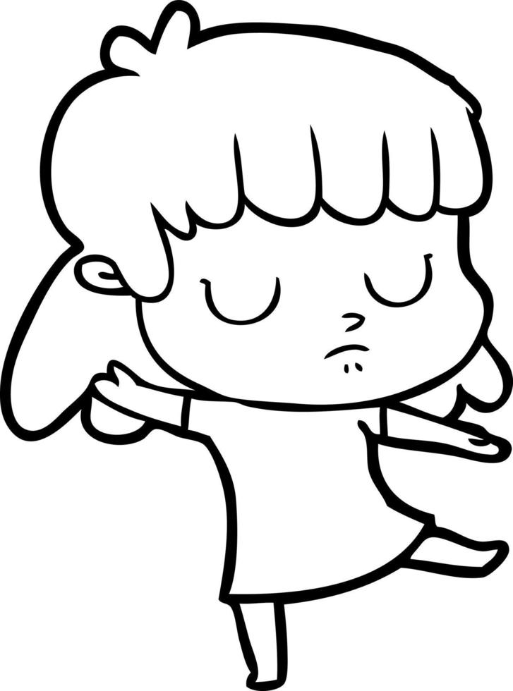 cartoon indifferent woman dancing 12395070 Vector Art at Vecteezy