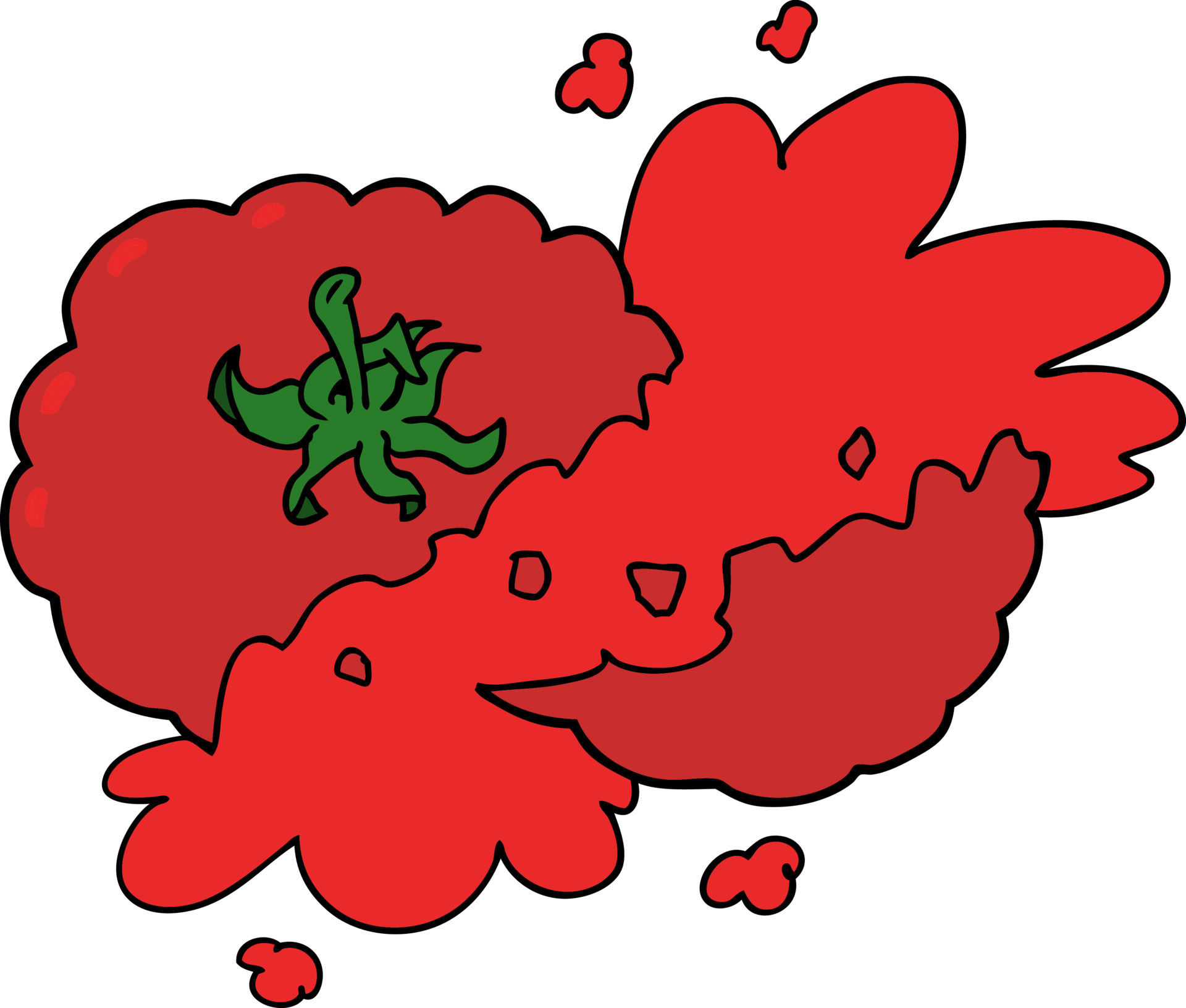 Cartoon Squashed Tomato 12396087 Vector Art At Vecteezy