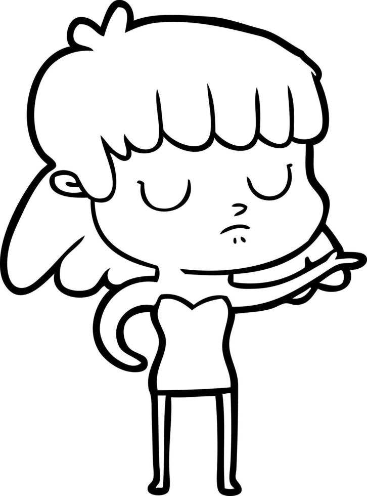 cartoon indifferent woman 12397664 Vector Art at Vecteezy