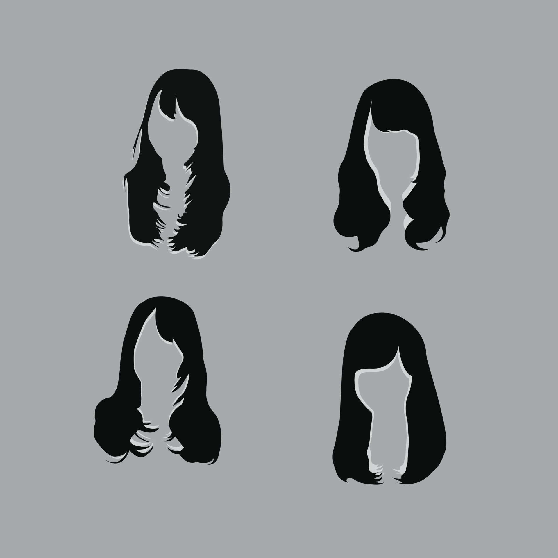 Beautiful Woman Hair Style Vector 12398052 Vector Art At Vecteezy