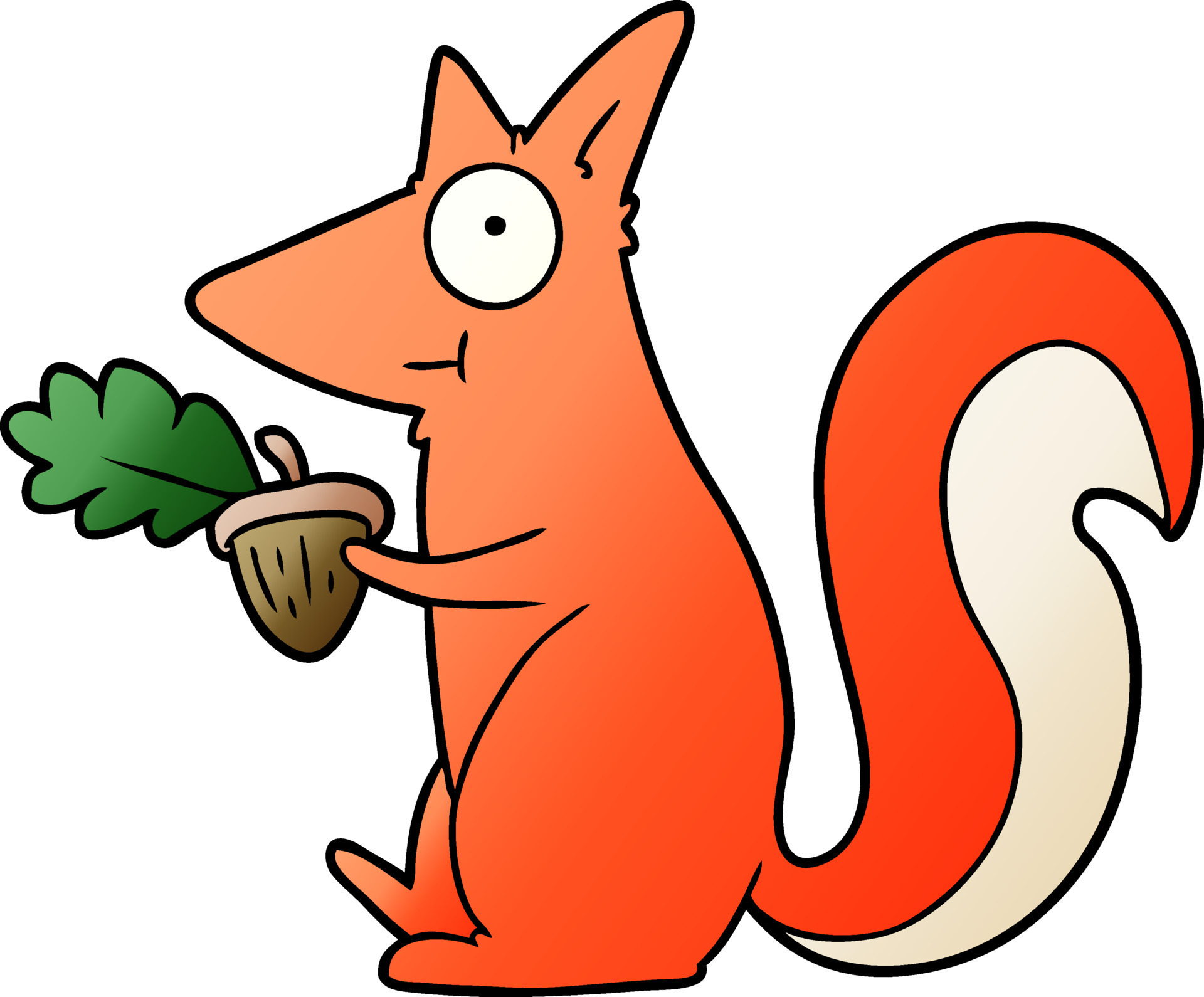 Ardilla De Dibujos Animados Con Bellota 12398191 Vector En Vecteezy
