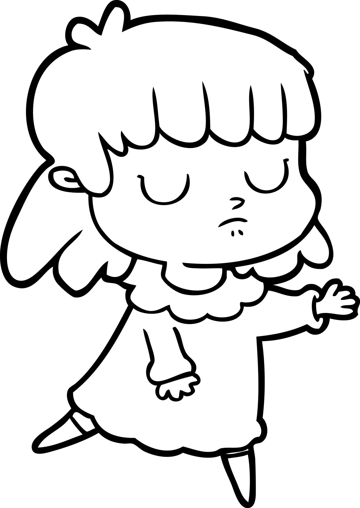 cartoon indifferent woman 12398915 Vector Art at Vecteezy