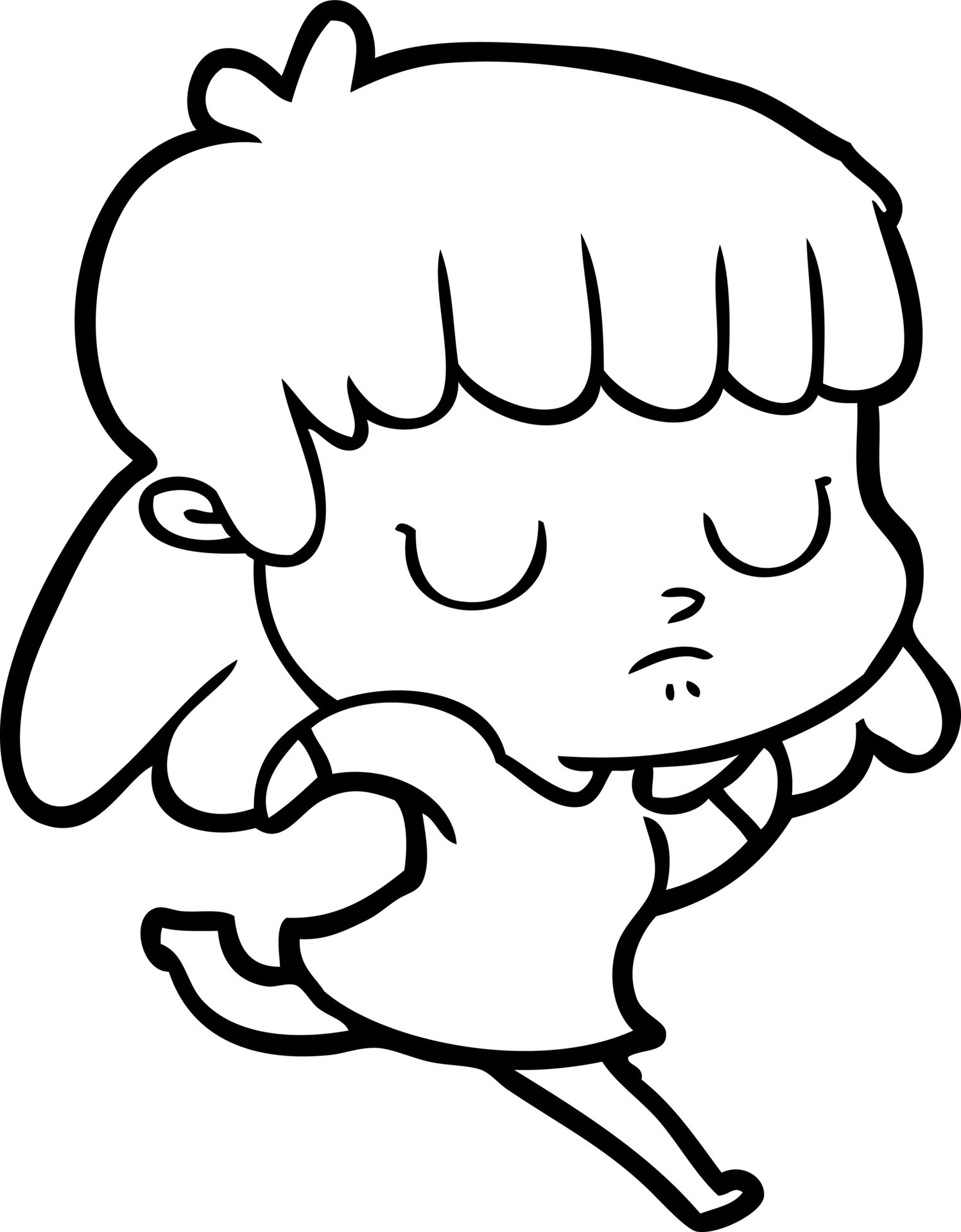 cartoon indifferent woman running 12399815 Vector Art at Vecteezy