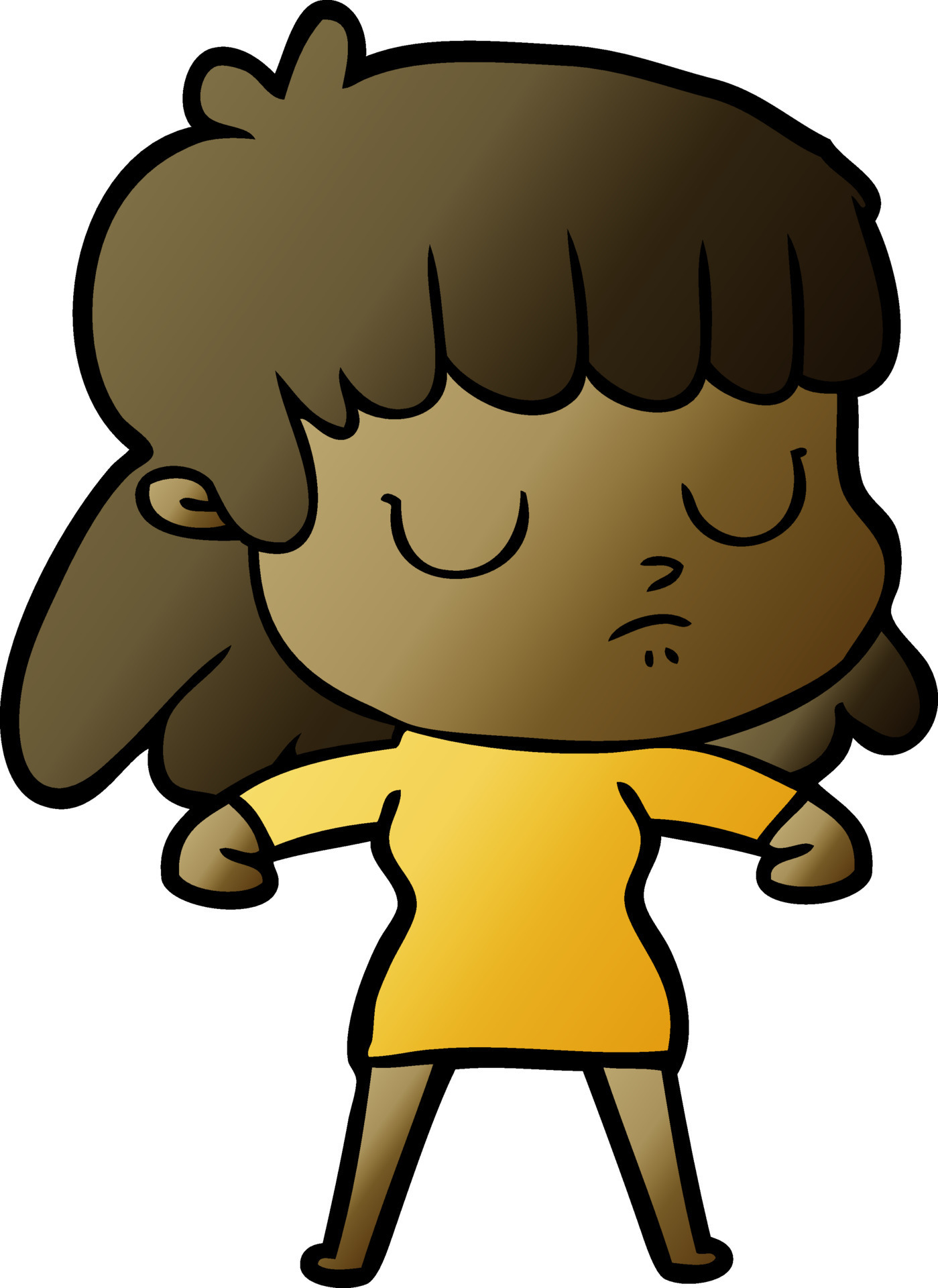 cartoon indifferent woman 12399820 Vector Art at Vecteezy