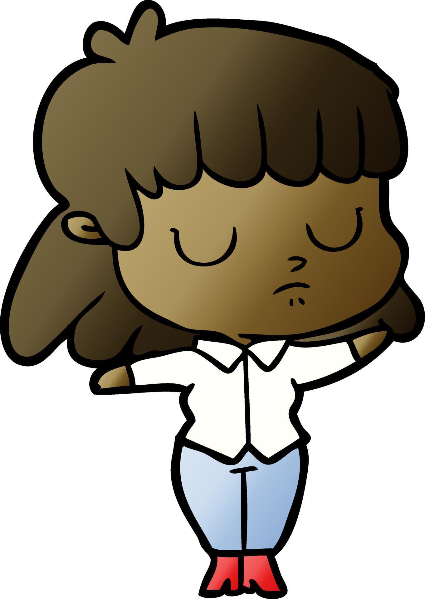 cartoon indifferent woman 12399836 Vector Art at Vecteezy