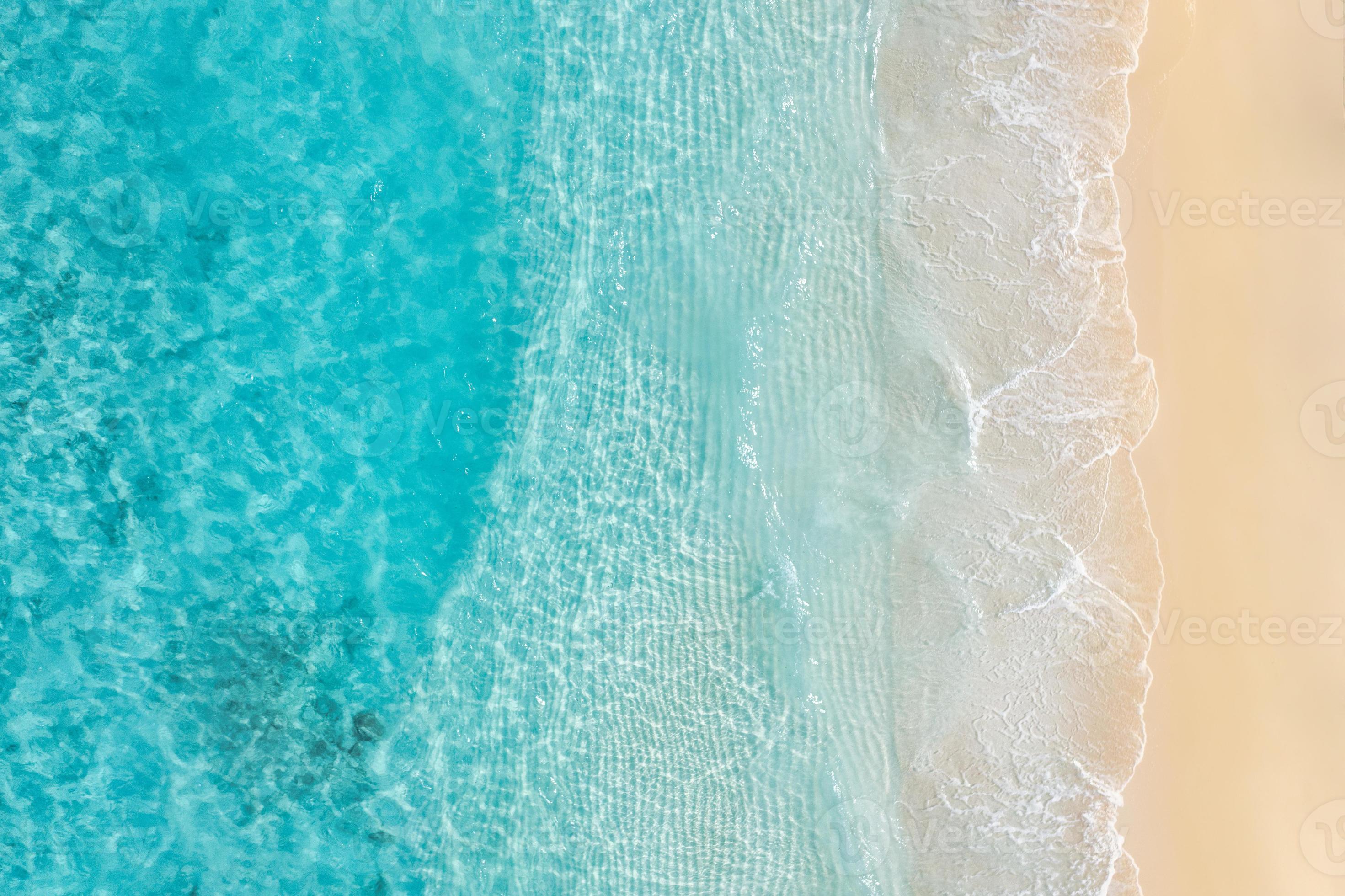 Summer nature landscape. Aerial view of sandy beach and ocean with ... Summer nature landscape. Aerial view of sandy beach and ocean with ...