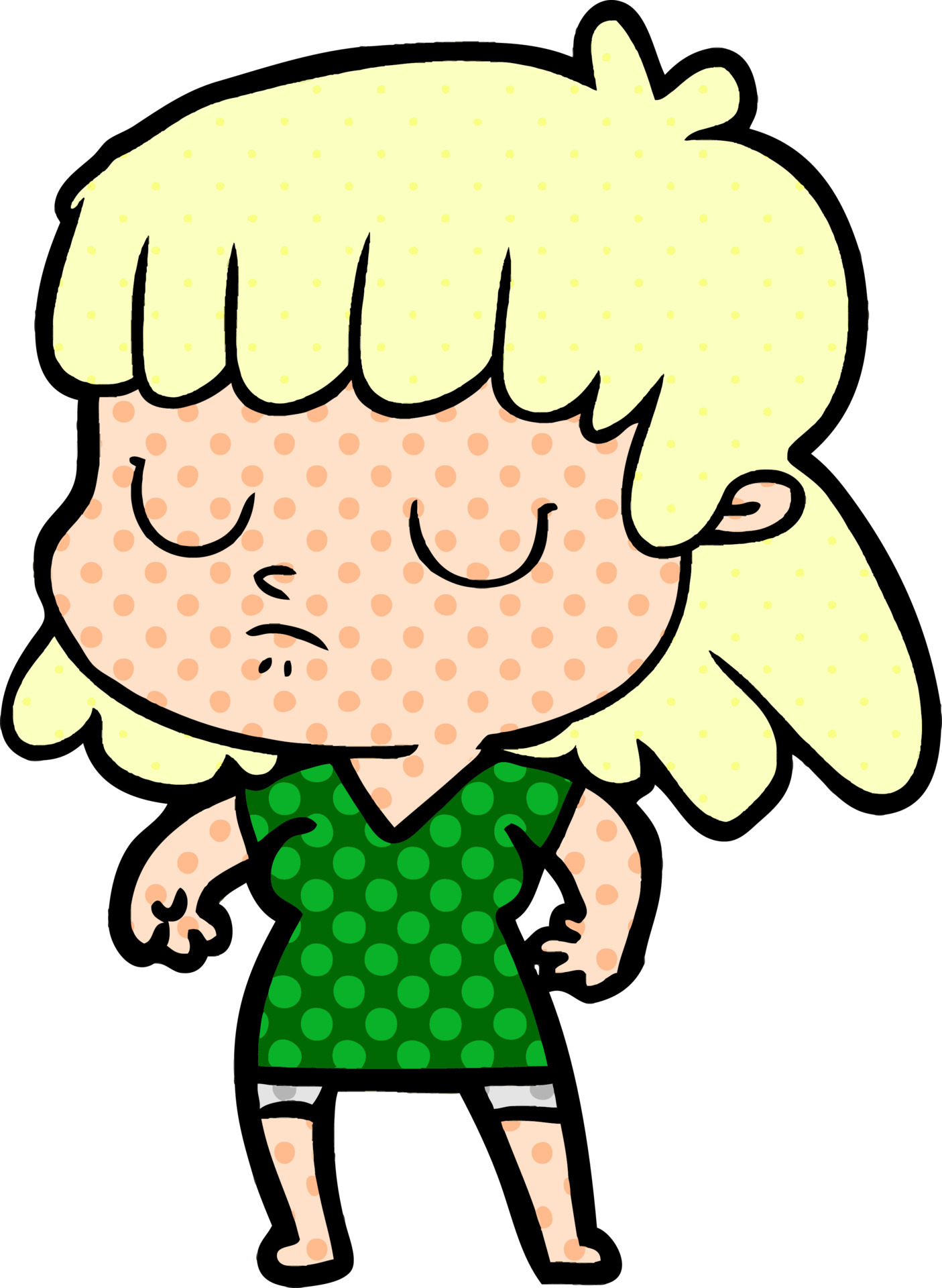 cartoon indifferent woman 12402828 Vector Art at Vecteezy