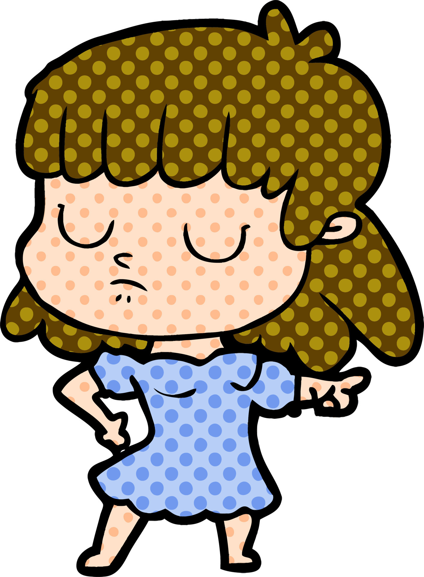 cartoon indifferent woman 12403159 Vector Art at Vecteezy