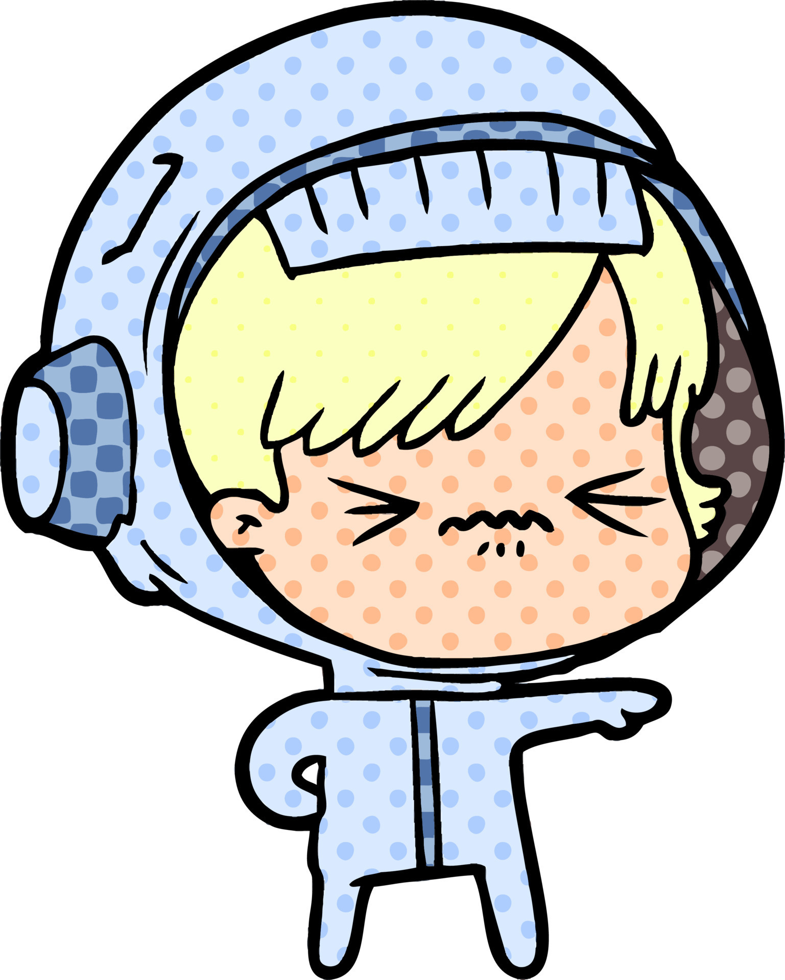 Angry Cartoon Space Girl 12403229 Vector Art At Vecteezy