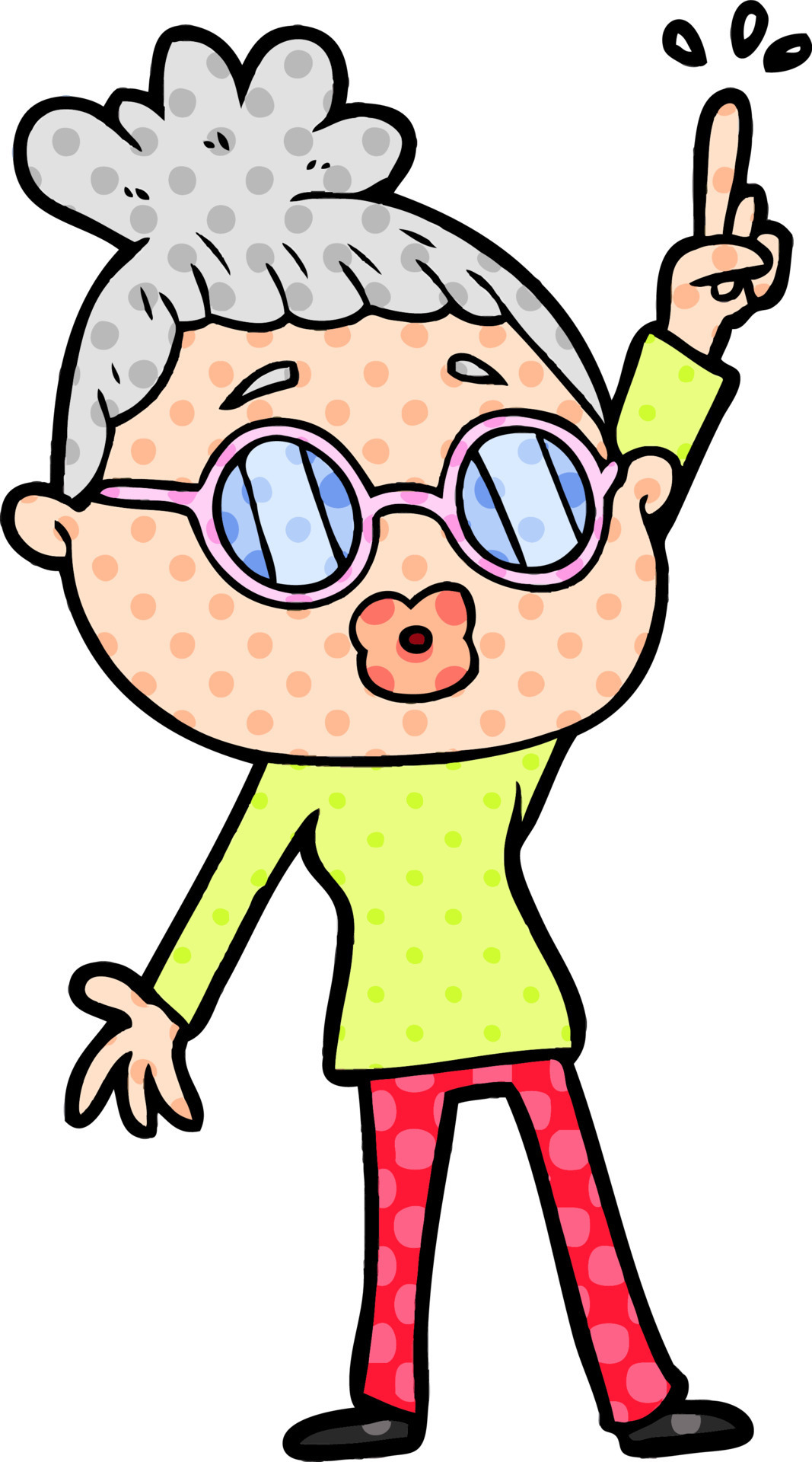 cartoon dancing woman wearing spectacles 12403350 Vector Art at Vecteezy