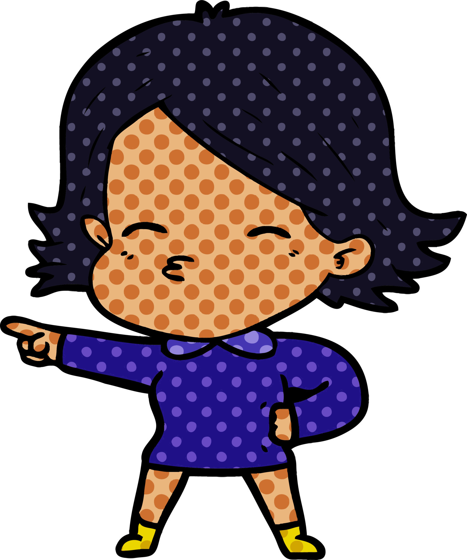 cartoon woman pointing 12403378 Vector Art at Vecteezy