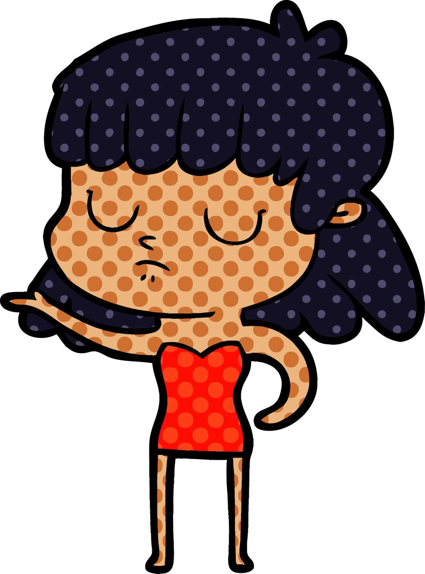 cartoon indifferent woman 12404447 Vector Art at Vecteezy