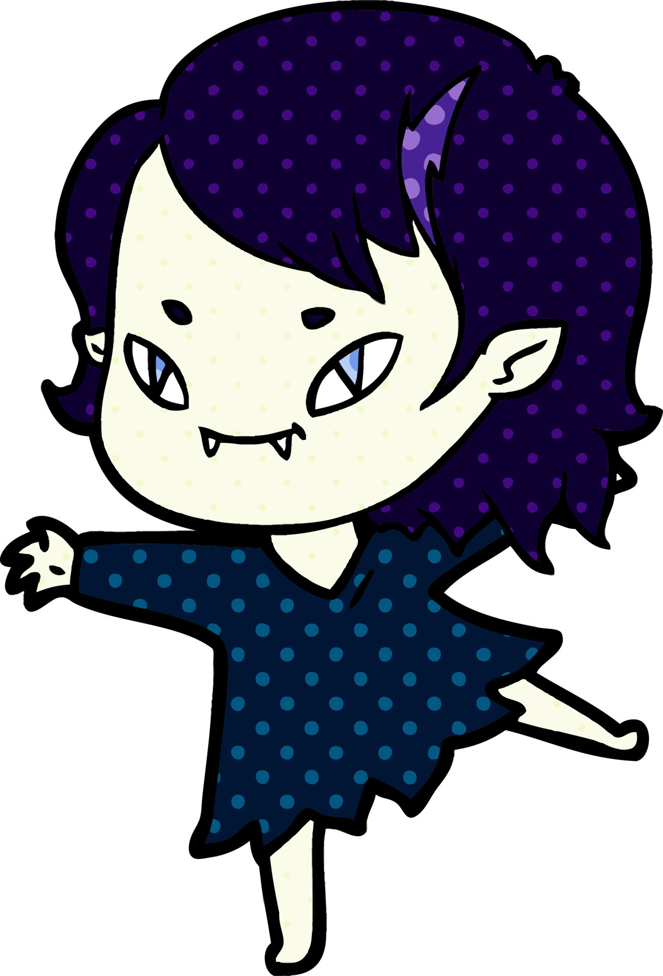Cartoon Friendly Vampire Girl 12405474 Vector Art At Vecteezy