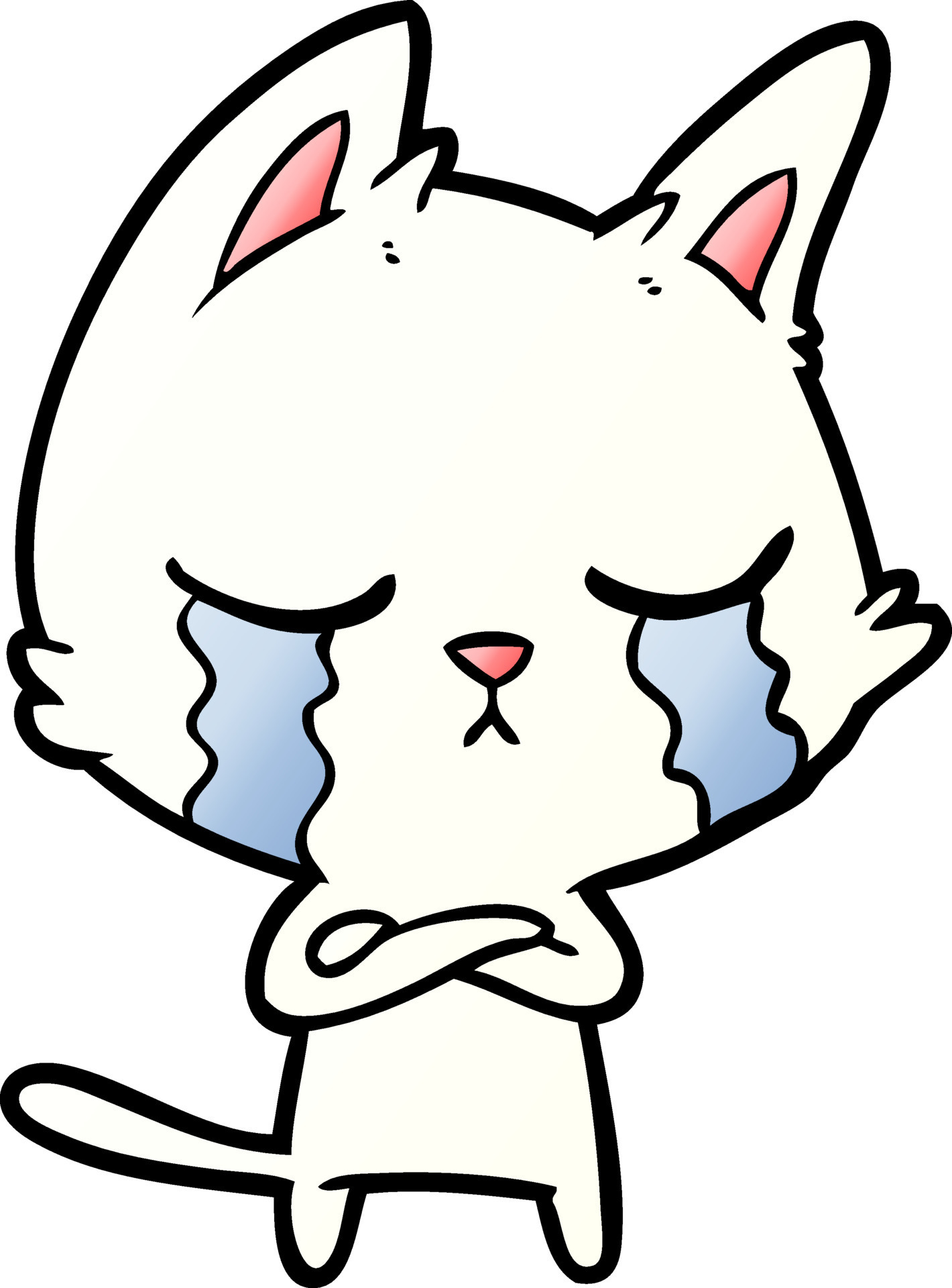 Crying Cartoon Cat 12405486 Vector Art At Vecteezy