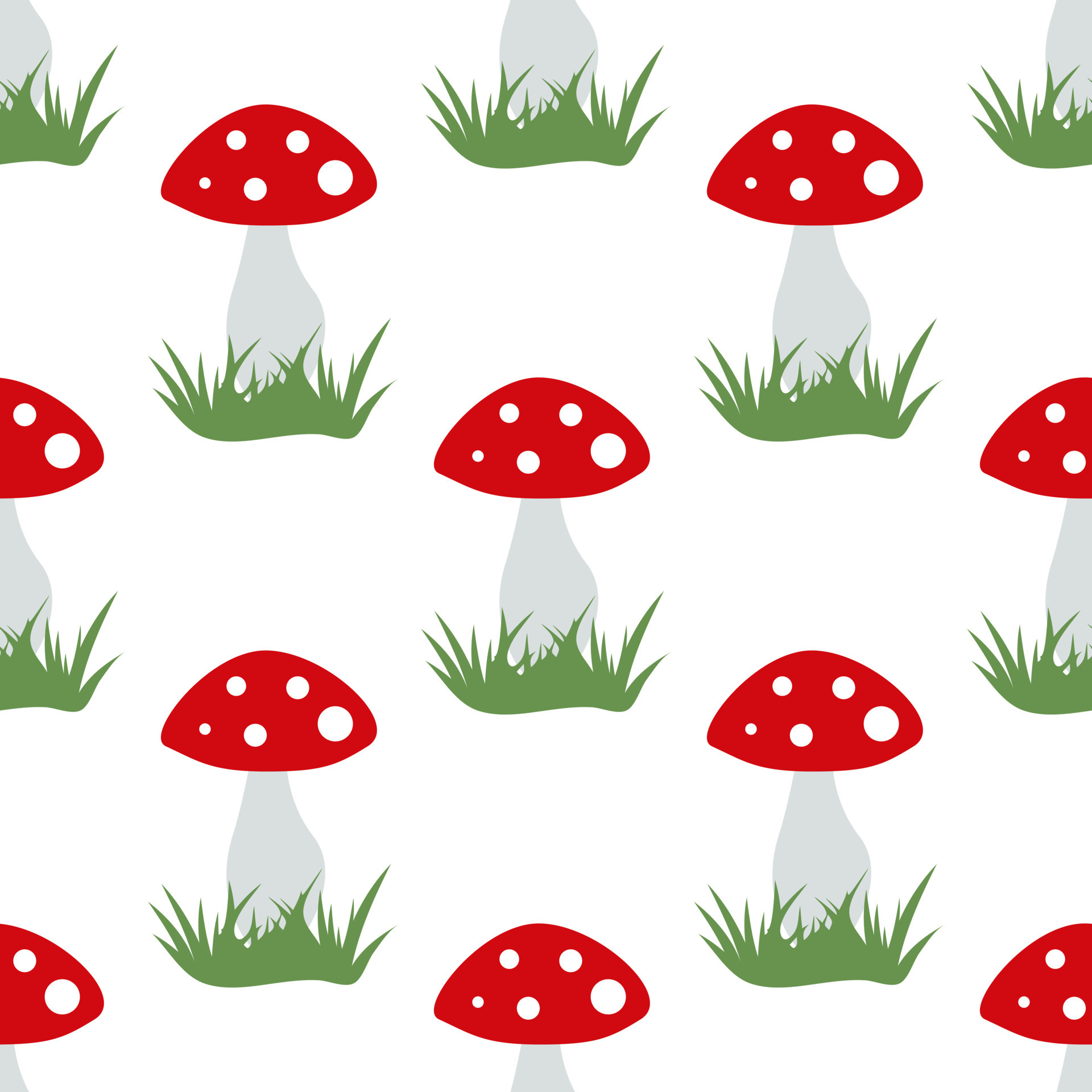 Seamless pattern with amanita muscaria on white background. Vector ... Seamless pattern with amanita muscaria on white background. Vector ...