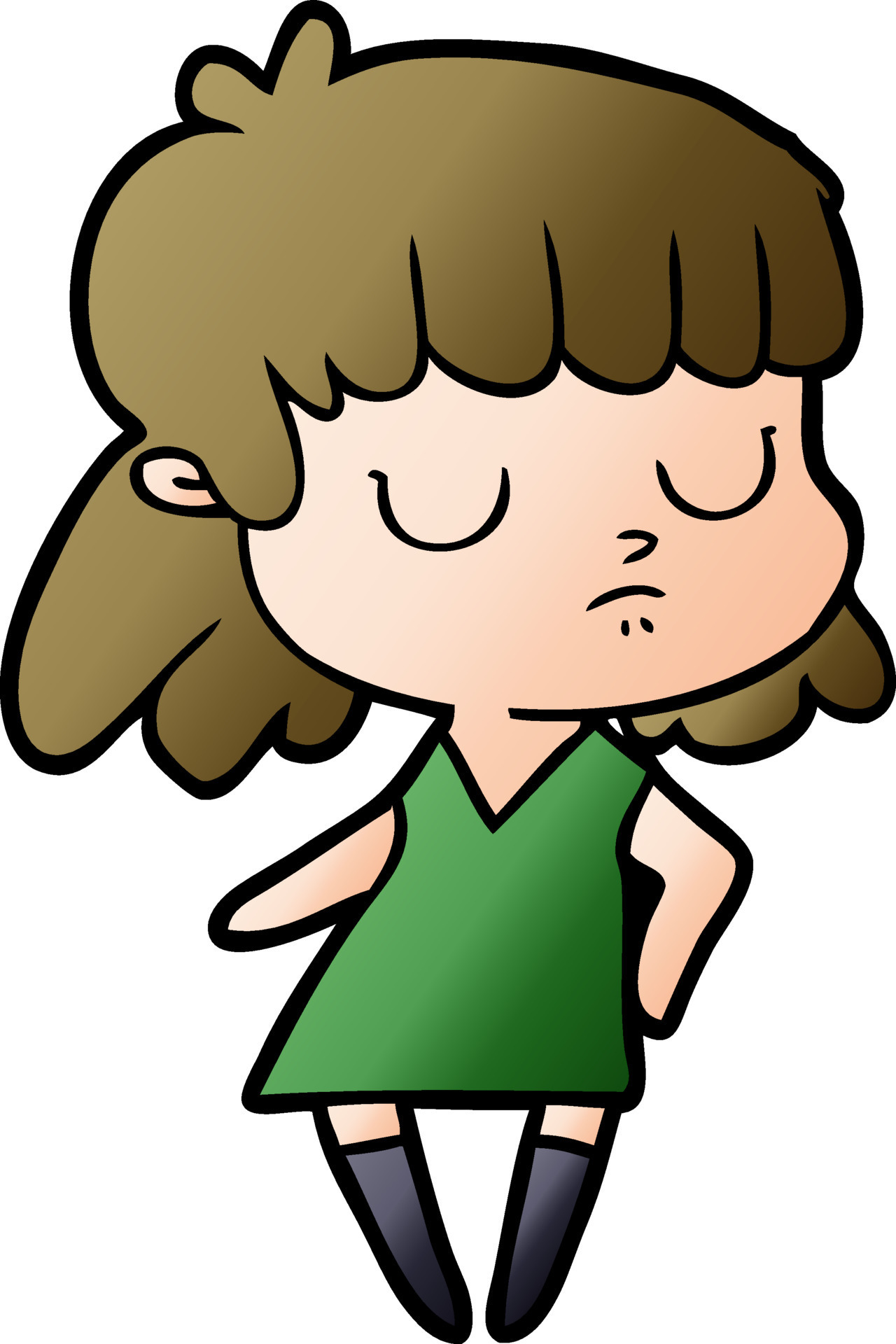 cartoon indifferent woman 12408679 Vector Art at Vecteezy