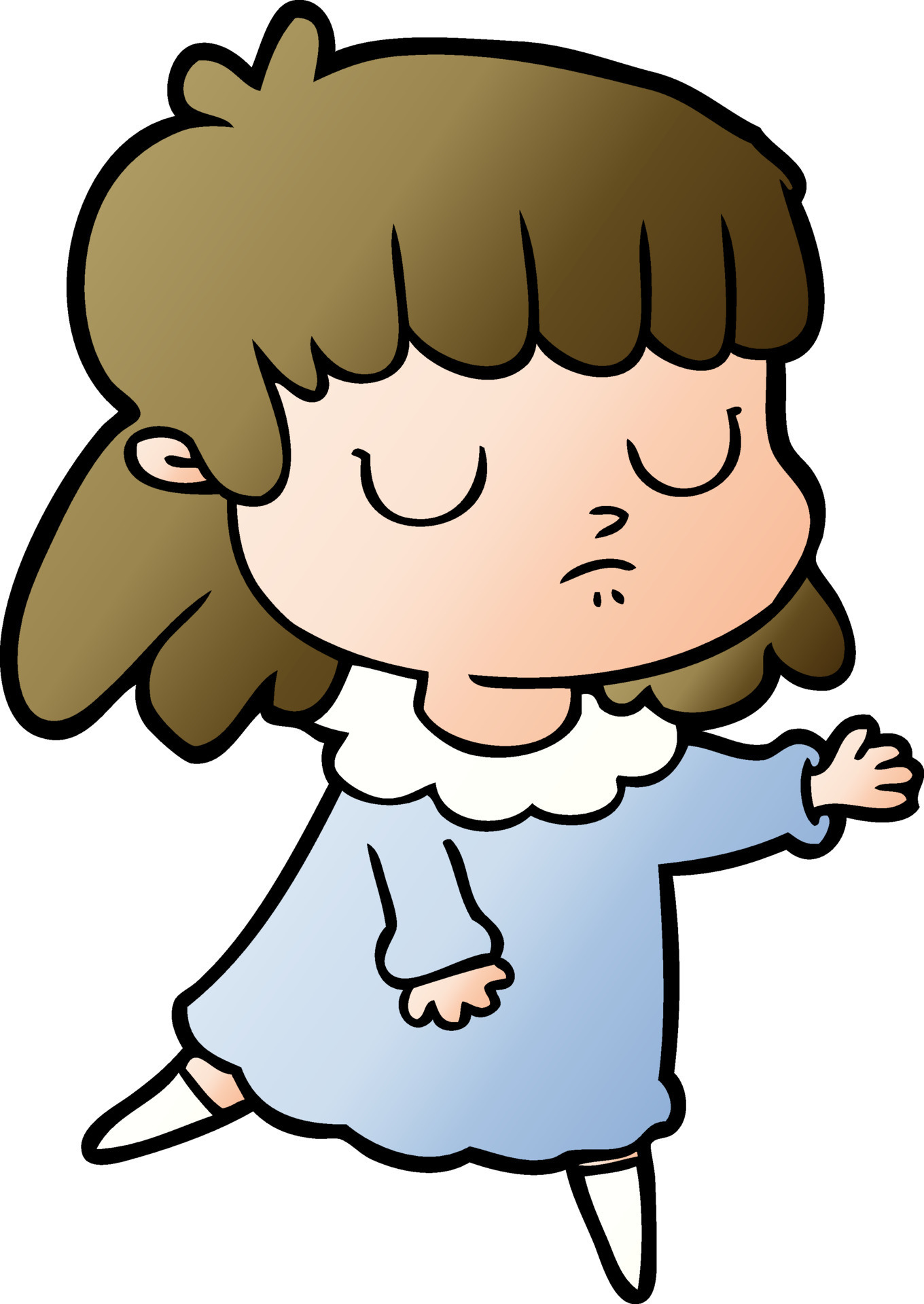 cartoon indifferent woman 12408828 Vector Art at Vecteezy