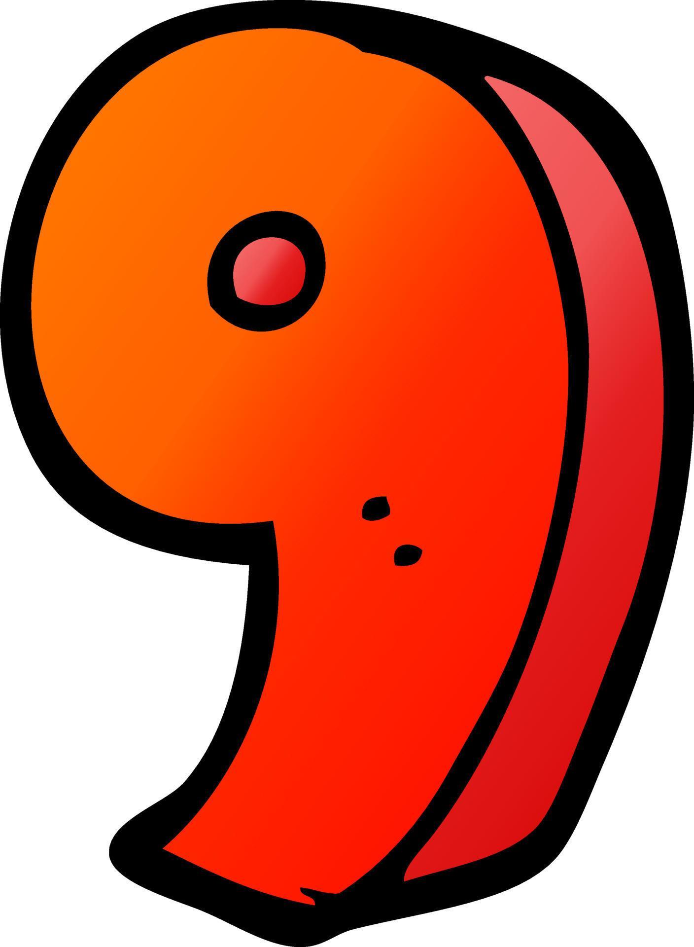 vector gradient illustration cartoon number nine 12409539 Vector Art at Vecteezy