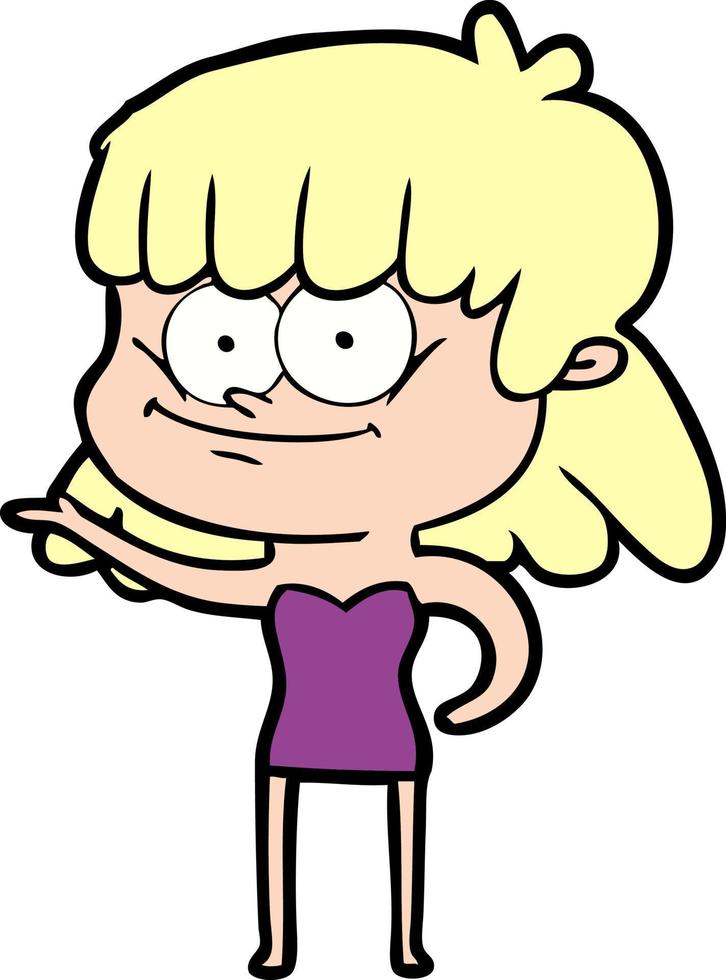 cartoon smiling woman 12411819 Vector Art at Vecteezy