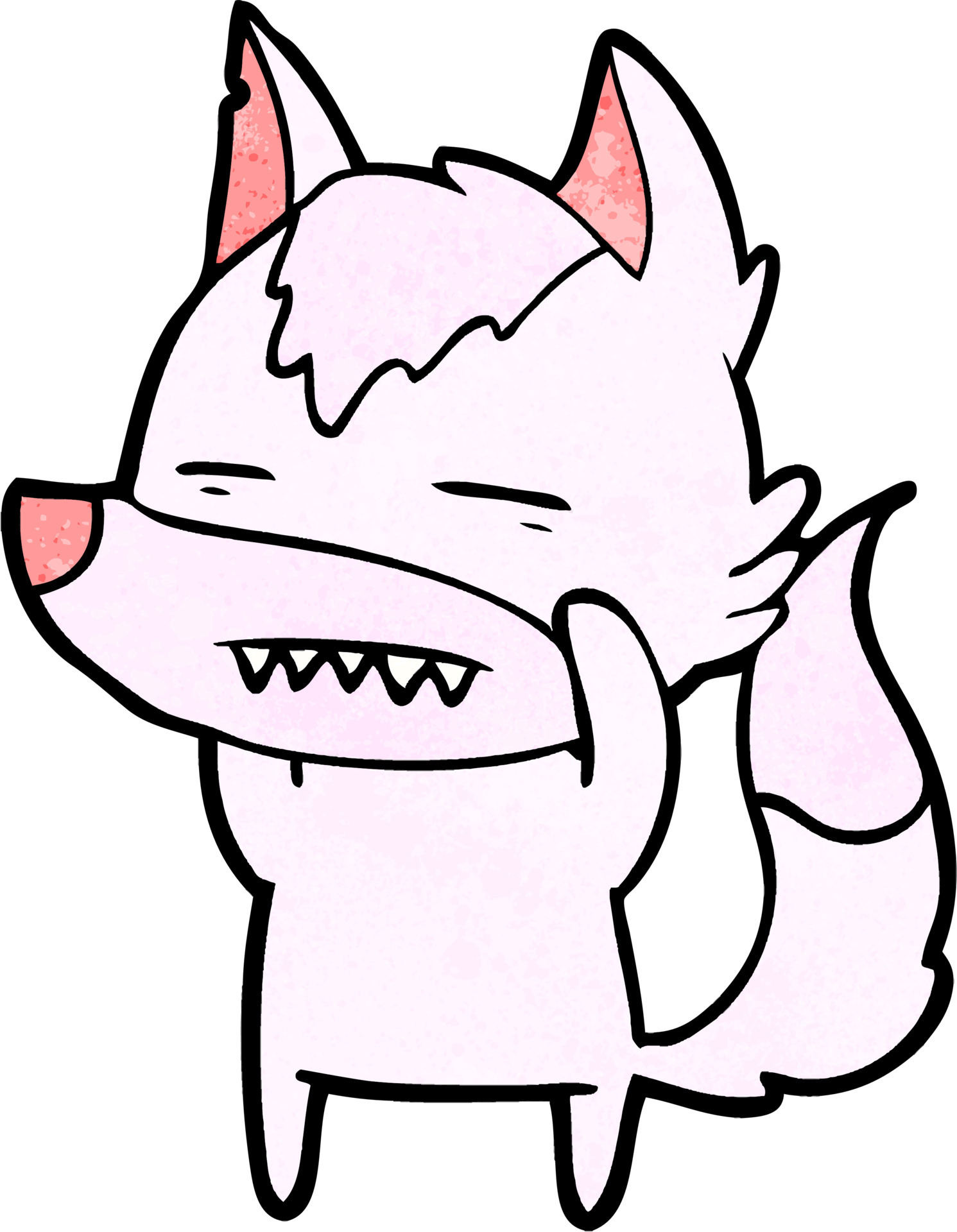 Cartoon Wolf Showing Teeth 12411947 Vector Art At Vecteezy