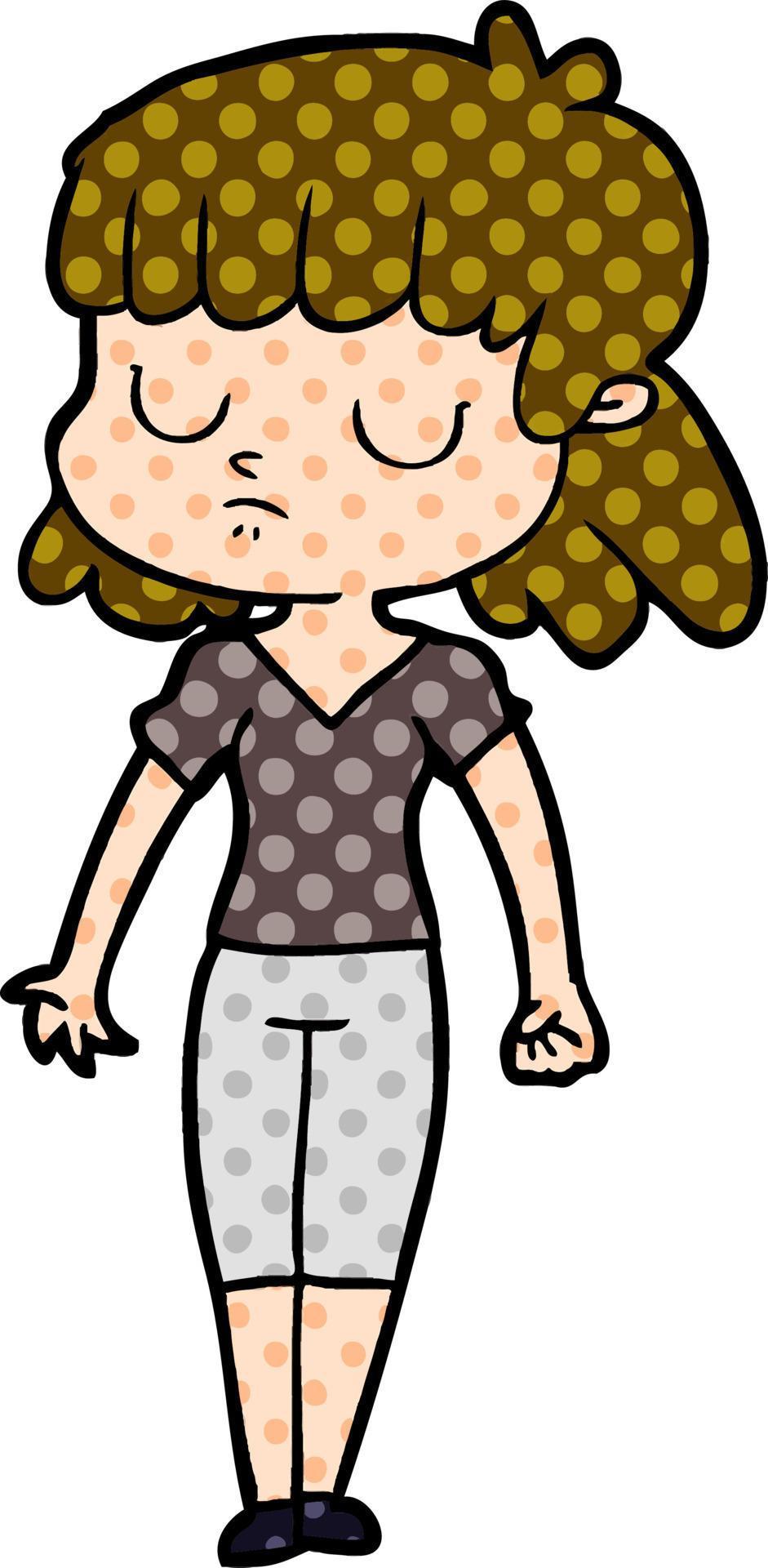 cartoon indifferent woman 12412706 Vector Art at Vecteezy