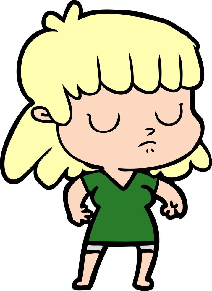 cartoon indifferent woman 12413088 Vector Art at Vecteezy