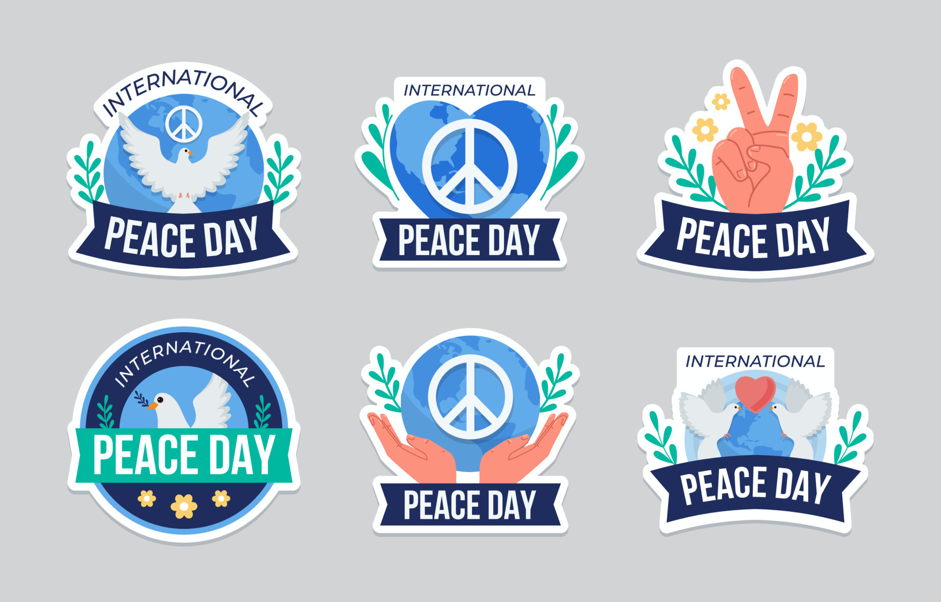 International Day of Peace Stickers 12413975 Vector Art at Vecteezy