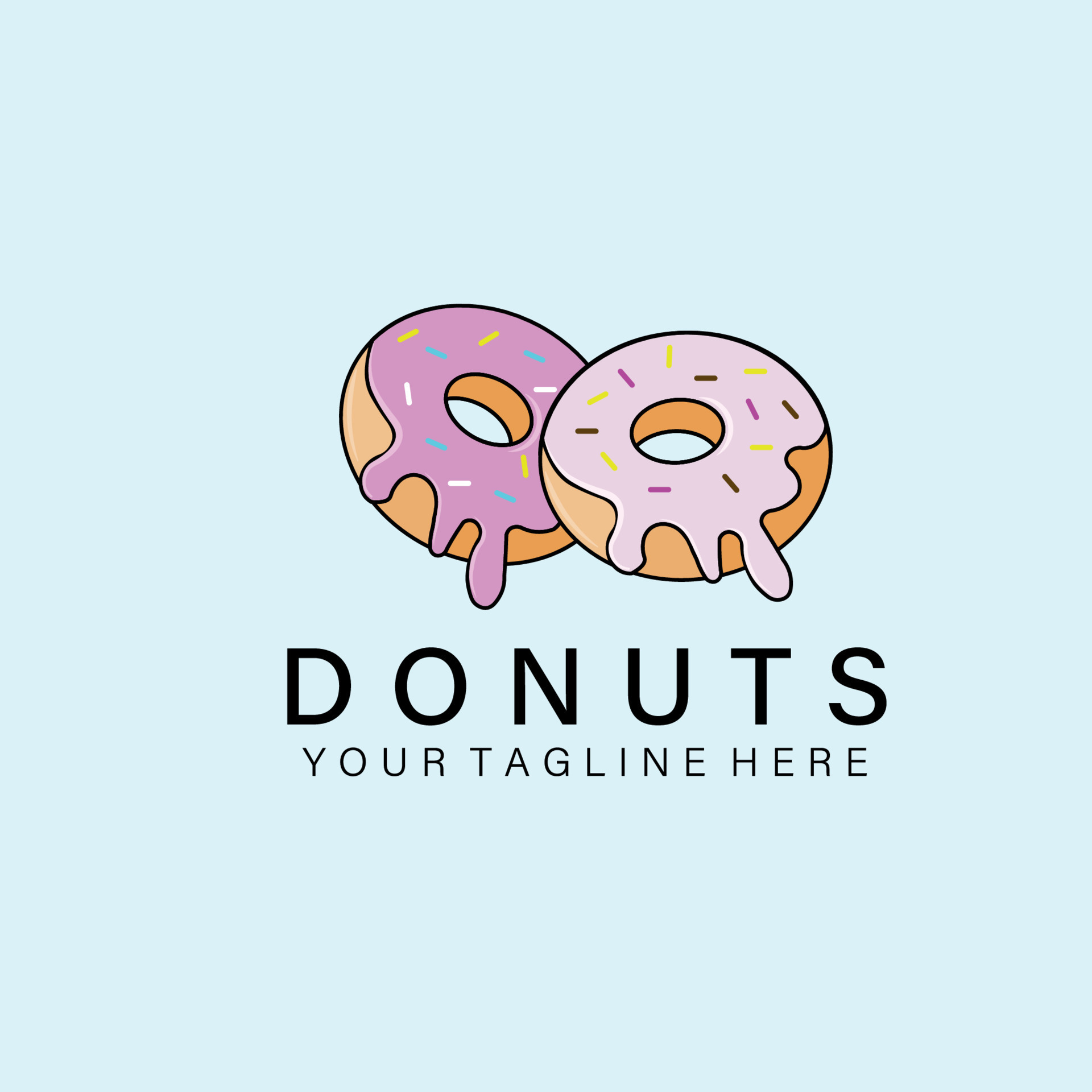 donuts vintage logo, icon and symbol, vector illustration design 12414085 Vector Art at Vecteezy