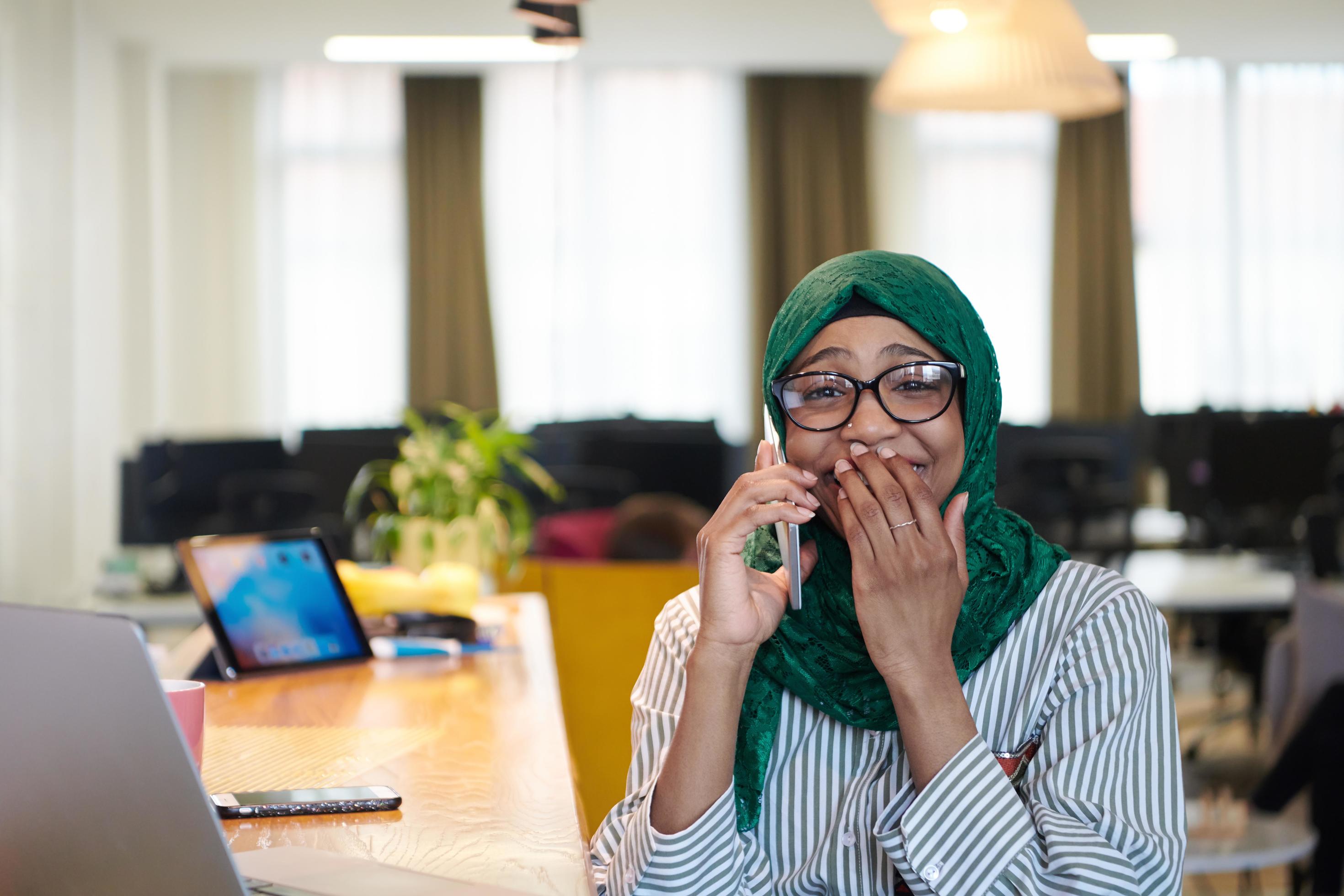 african muslim business woman using mobile phone 12416290 Stock Photo ... african muslim business woman using mobile phone 12416290 Stock Photo ...