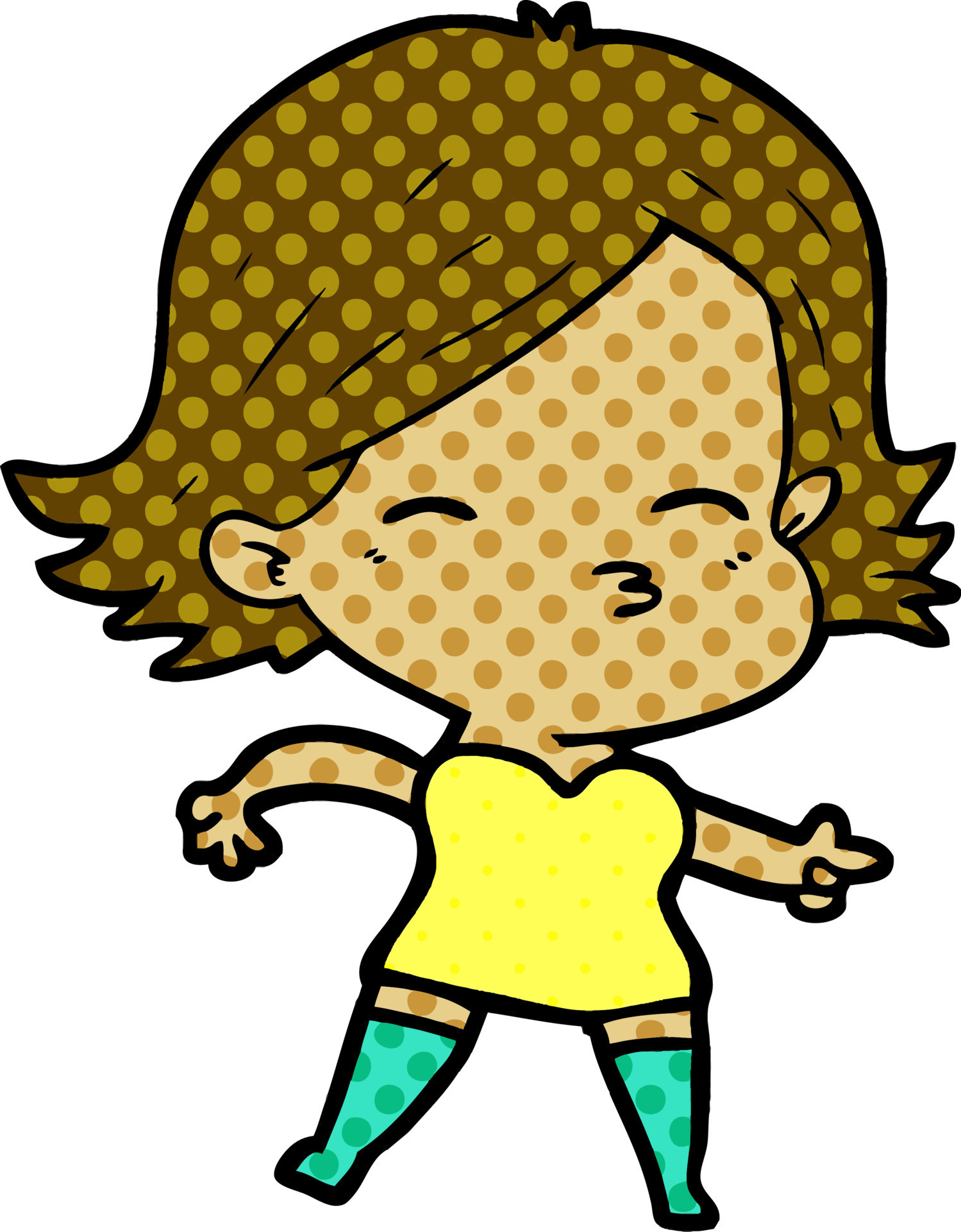 cartoon woman pointing 12416911 Vector Art at Vecteezy