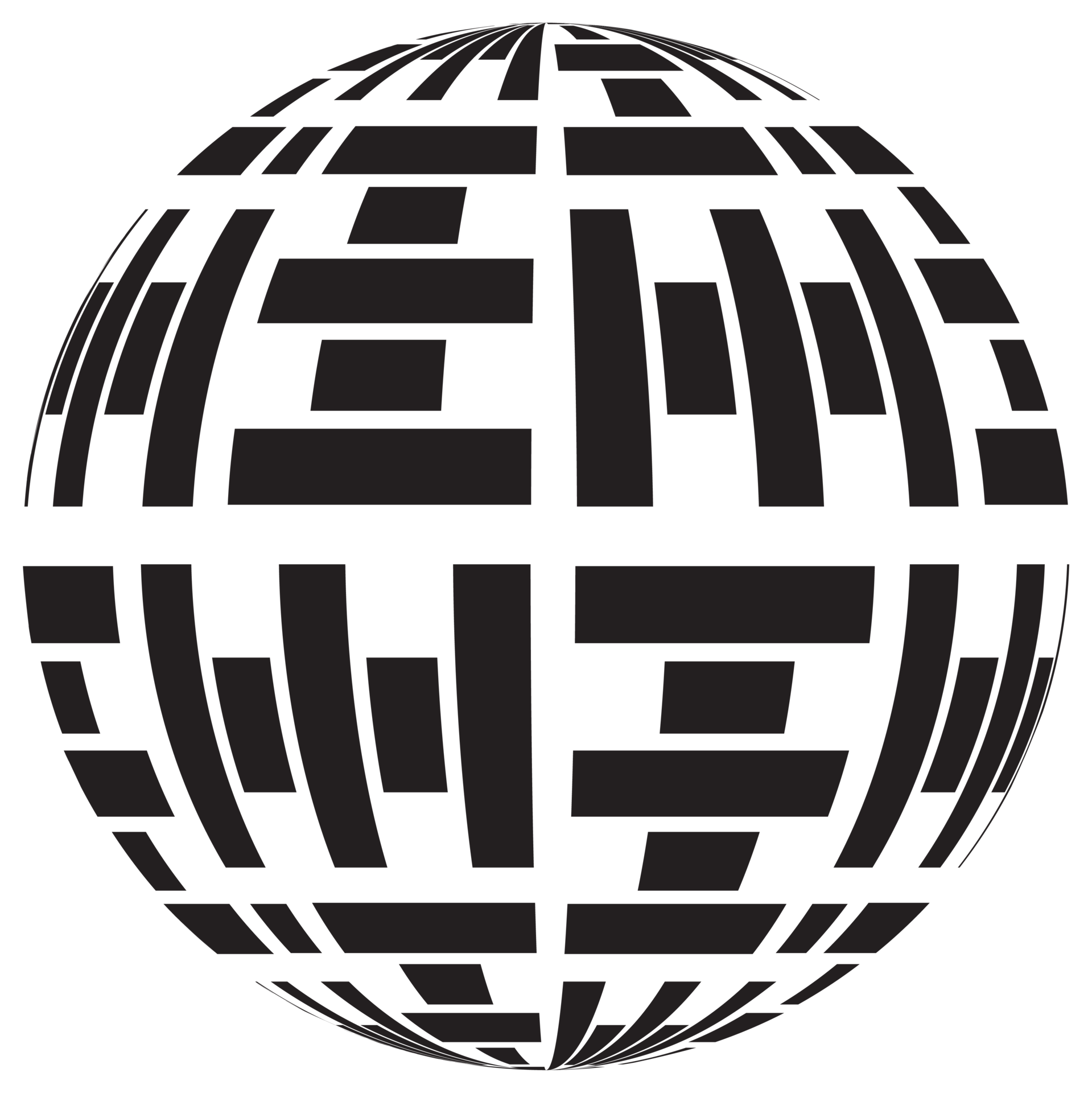 Abstract Patterned Sphere Design Element In Black Color Png With