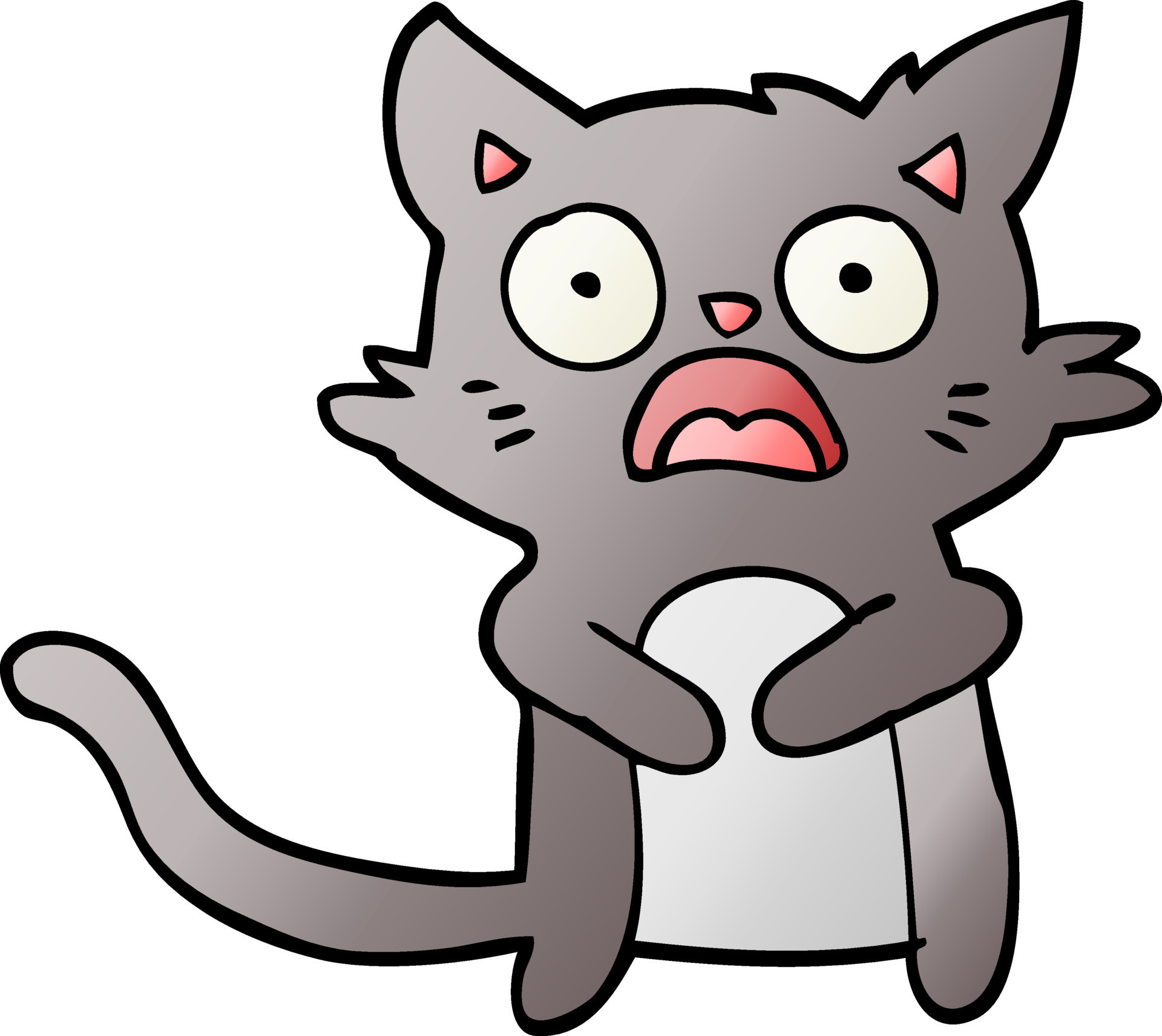 cartoon horrified cat 12422462 Vector Art at Vecteezy