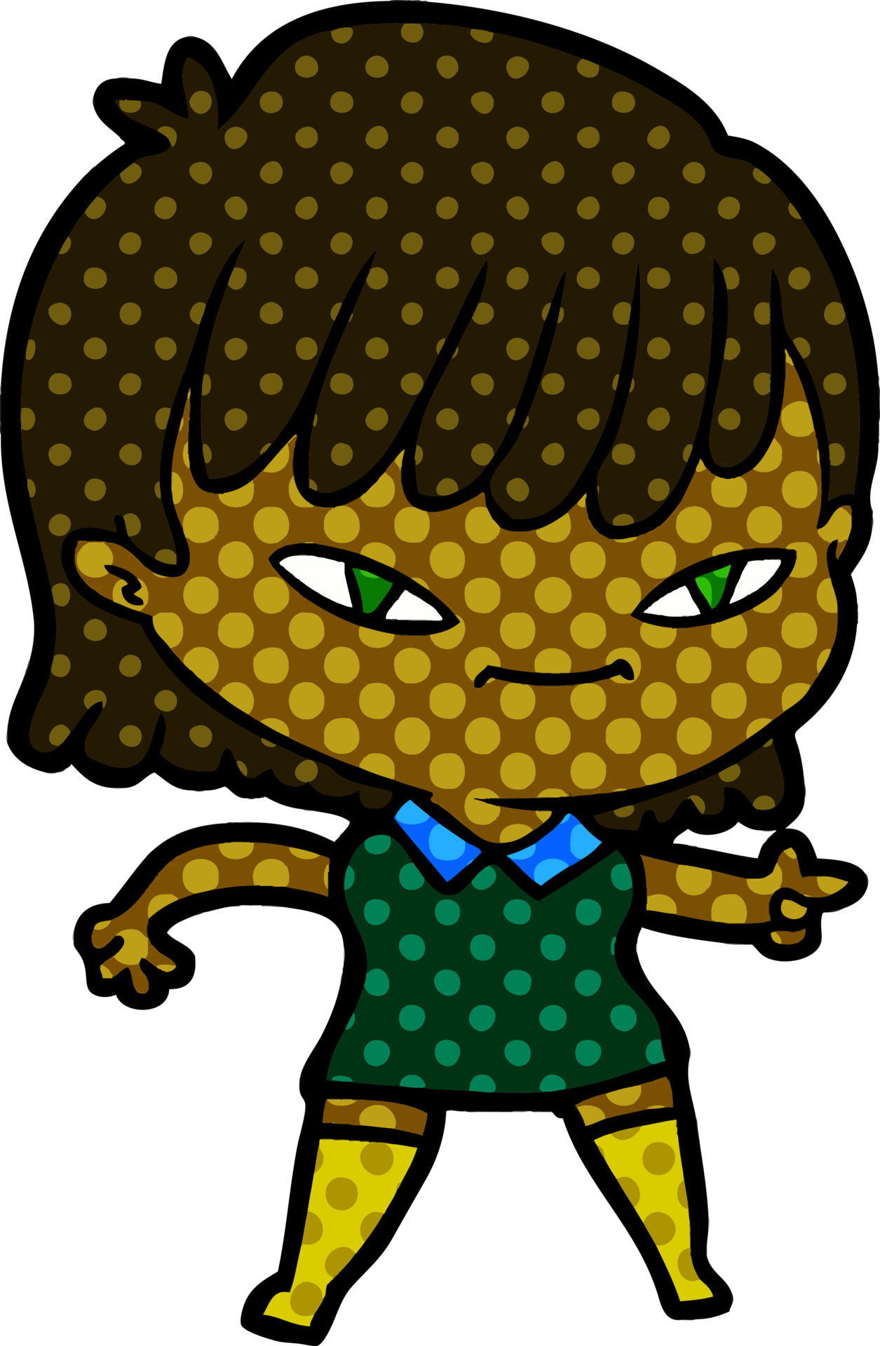 cartoon pointing woman 12422684 Vector Art at Vecteezy