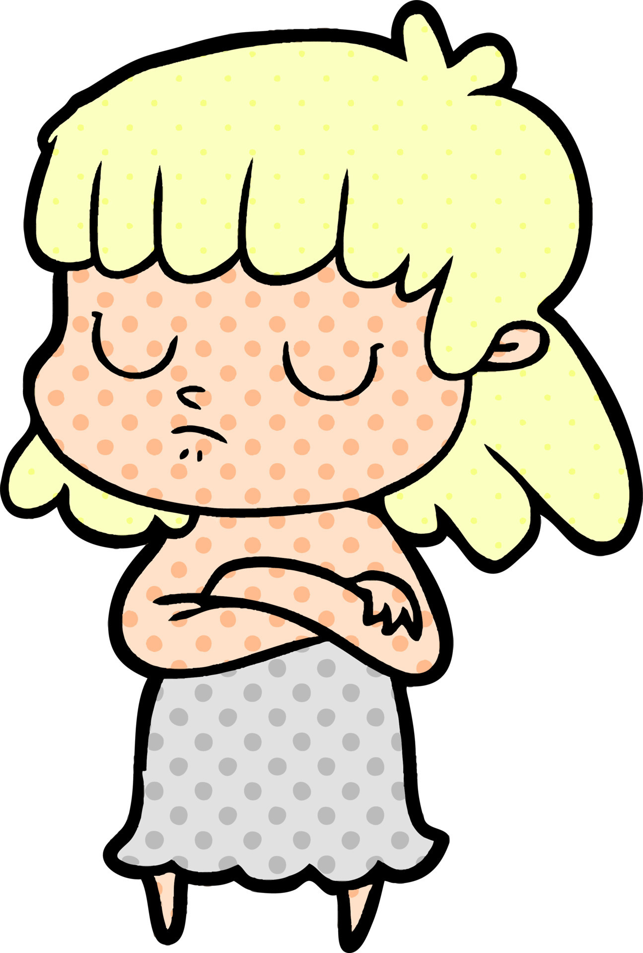 cartoon indifferent woman 12423178 Vector Art at Vecteezy