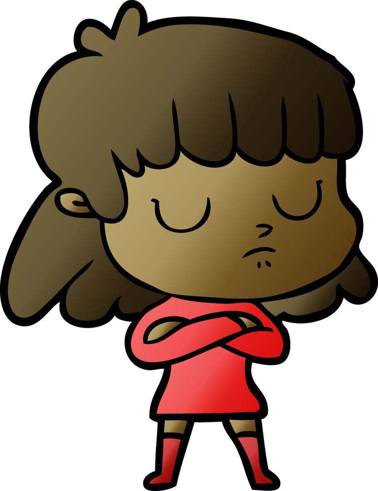 cartoon indifferent woman 12424246 Vector Art at Vecteezy