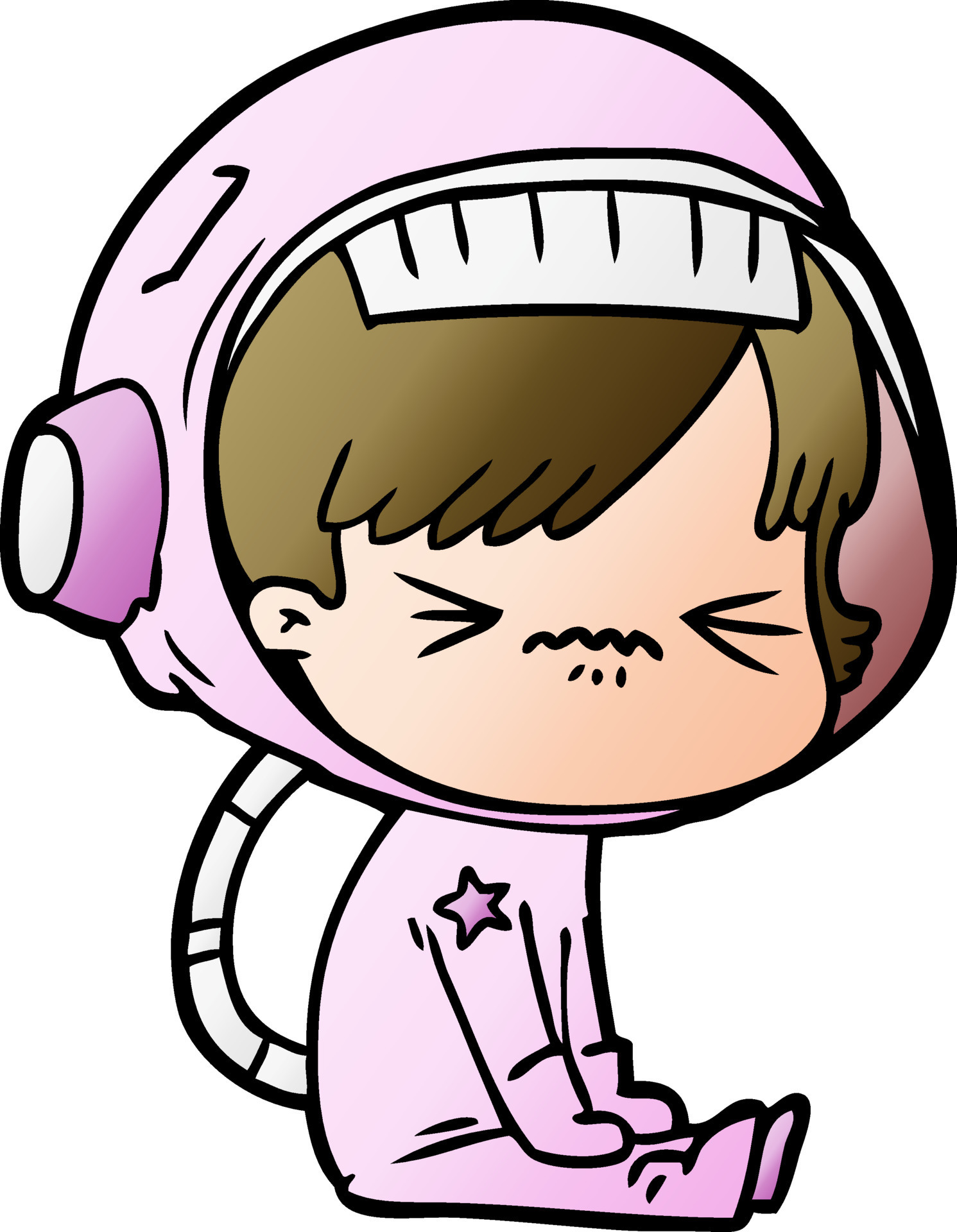 Angry Cartoon Space Girl 12424488 Vector Art At Vecteezy