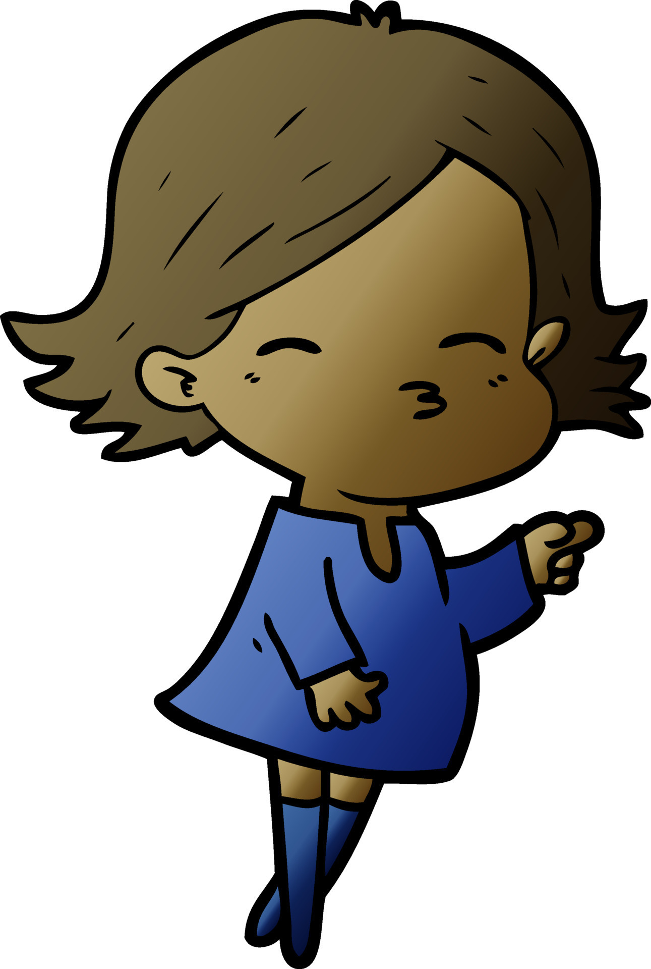 cartoon woman pointing 12424936 Vector Art at Vecteezy