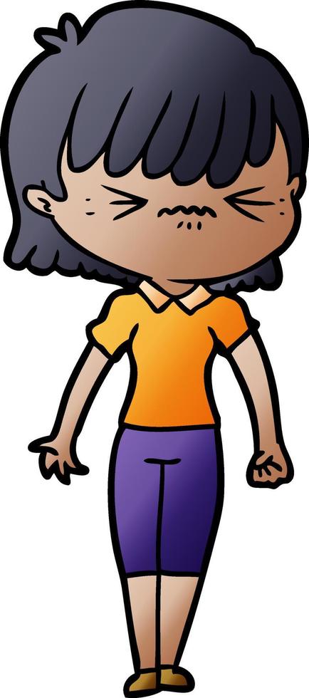 annoyed cartoon girl 12424943 Vector Art at Vecteezy
