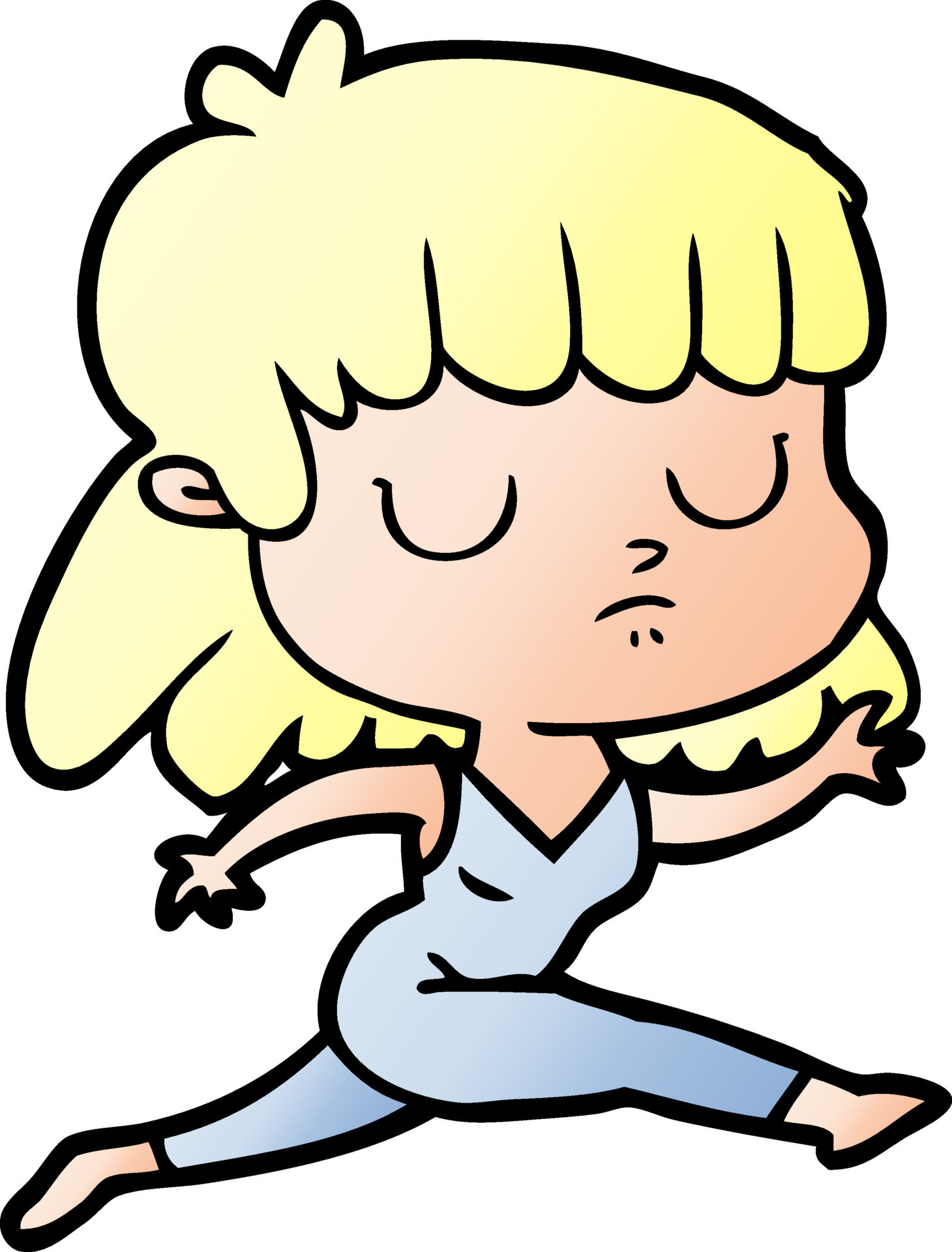 cartoon indifferent woman running 12425012 Vector Art at Vecteezy