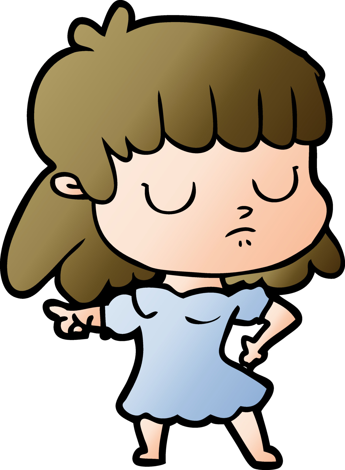 cartoon indifferent woman 12425018 Vector Art at Vecteezy