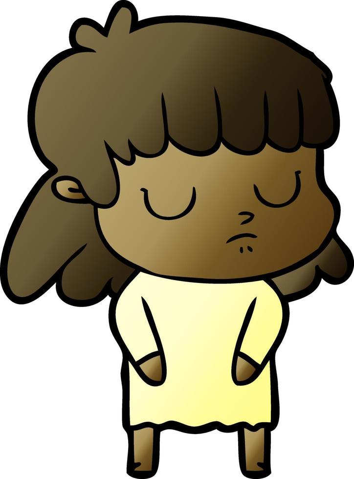 cartoon indifferent woman 12426366 Vector Art at Vecteezy