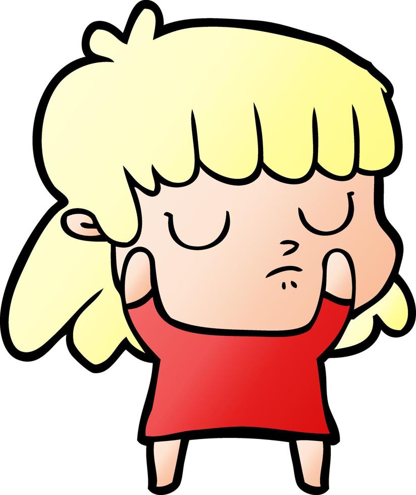 cartoon indifferent woman 12426367 Vector Art at Vecteezy