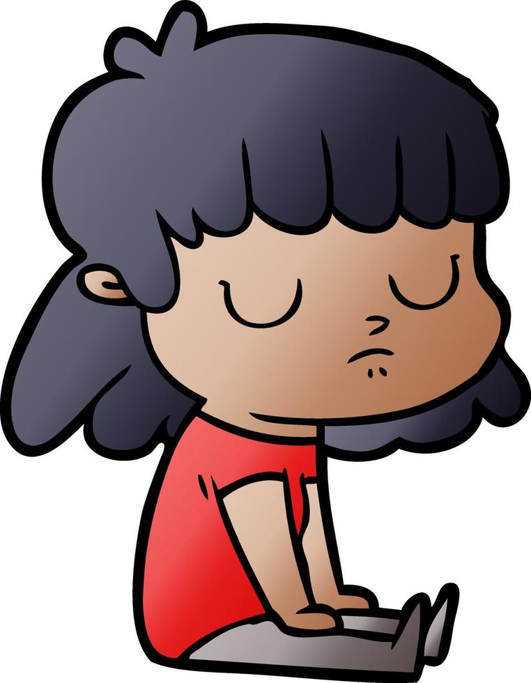 cartoon indifferent woman 12426373 Vector Art at Vecteezy